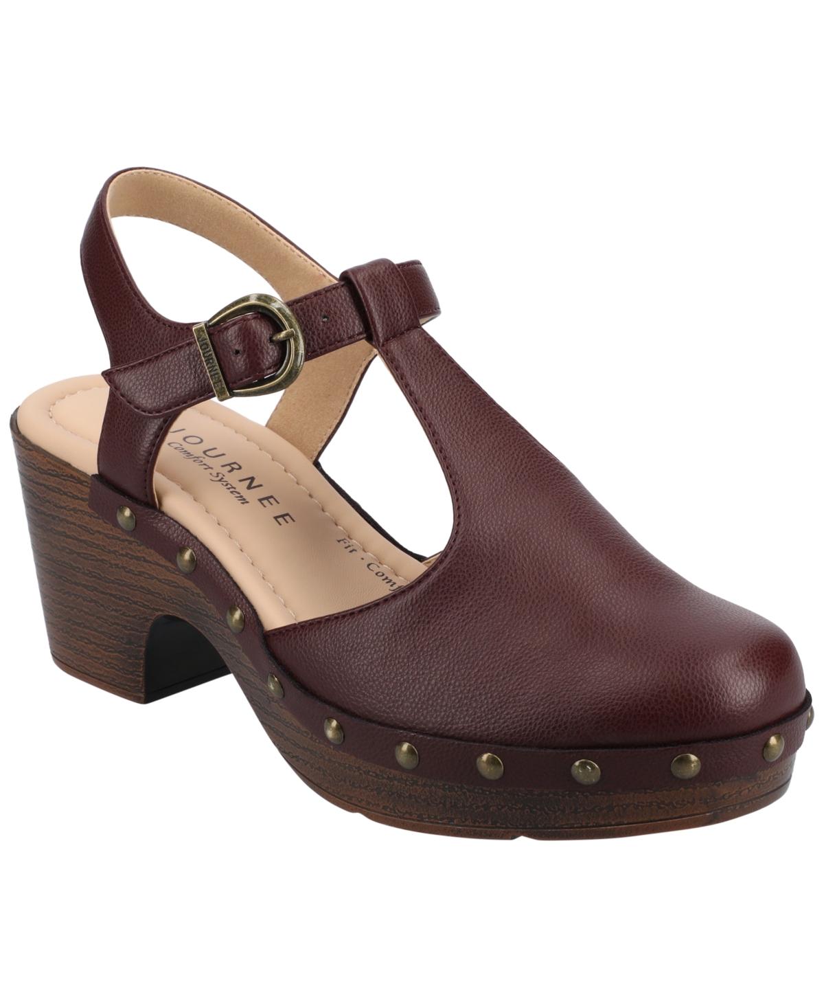 Click here for Journee Collection Womens T Strap Clog Low Block H... prices