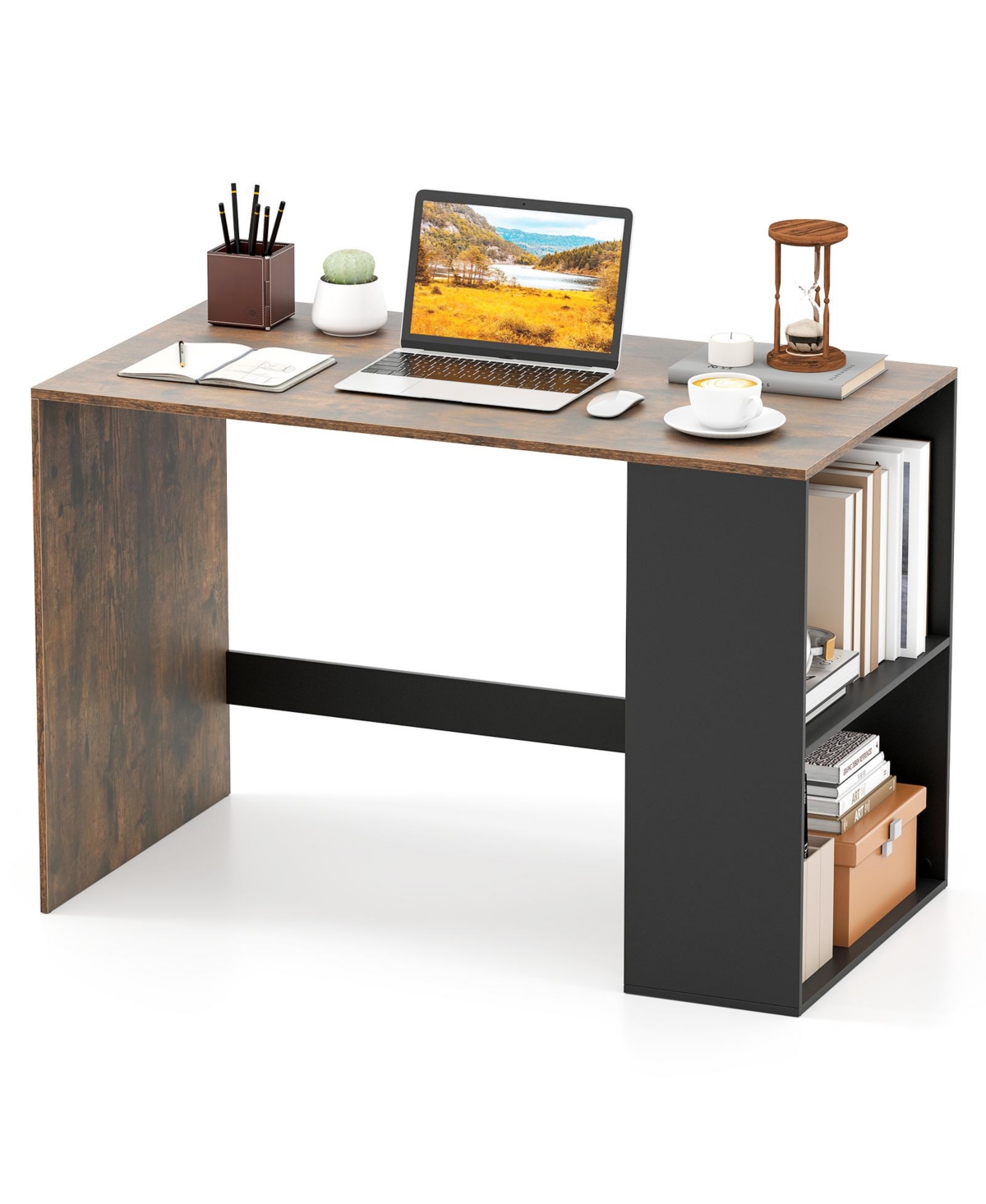 Click here for Gymax Computer Desk Home Office Desk w/ 2-Tier Boo... prices