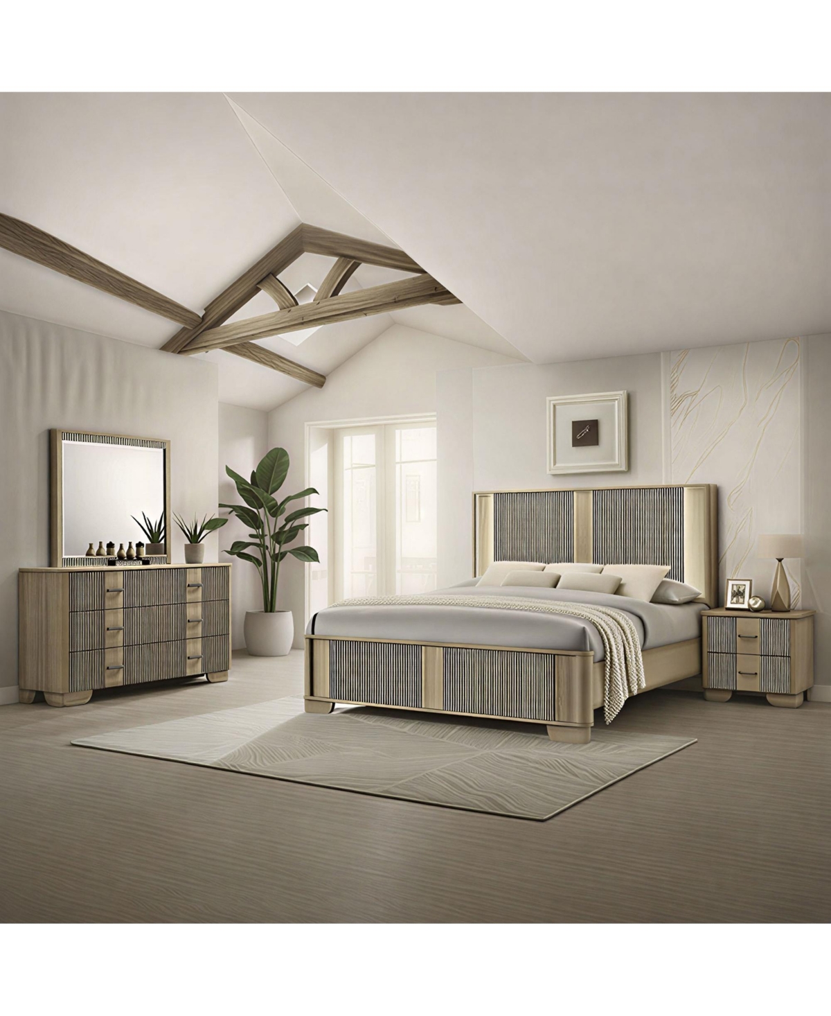 Click here for Kings Brand Furniture Sierra Modern Fluted Bed wit... prices