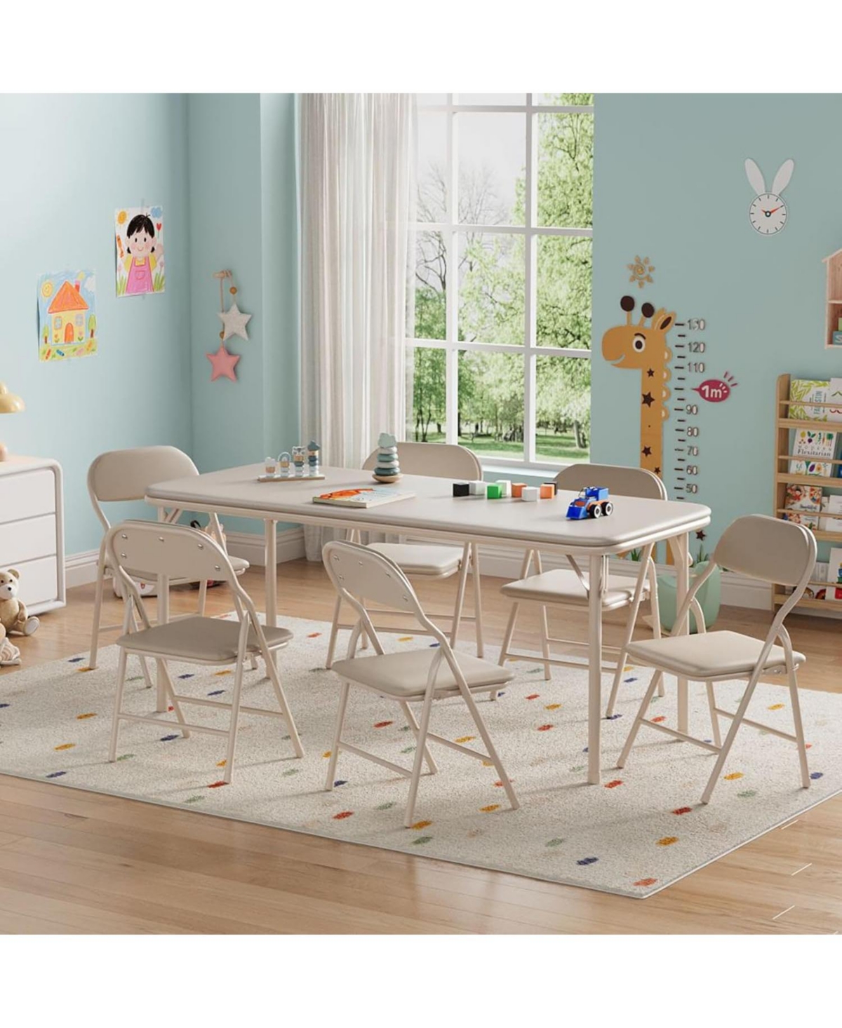 Click here for gaomon 7 Piece Boys Girls Folding Table and Chairs... prices