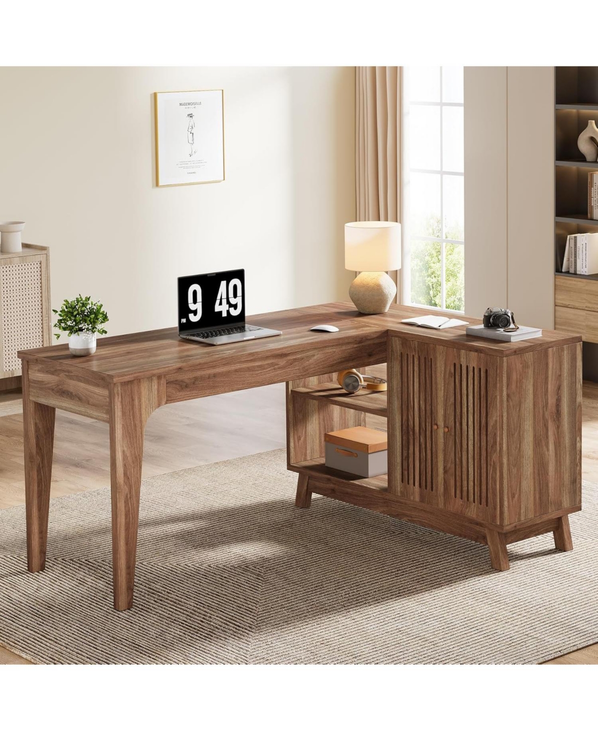 Click here for Tribesigns L-Shaped Desk with Storage Cabinet  57-... prices