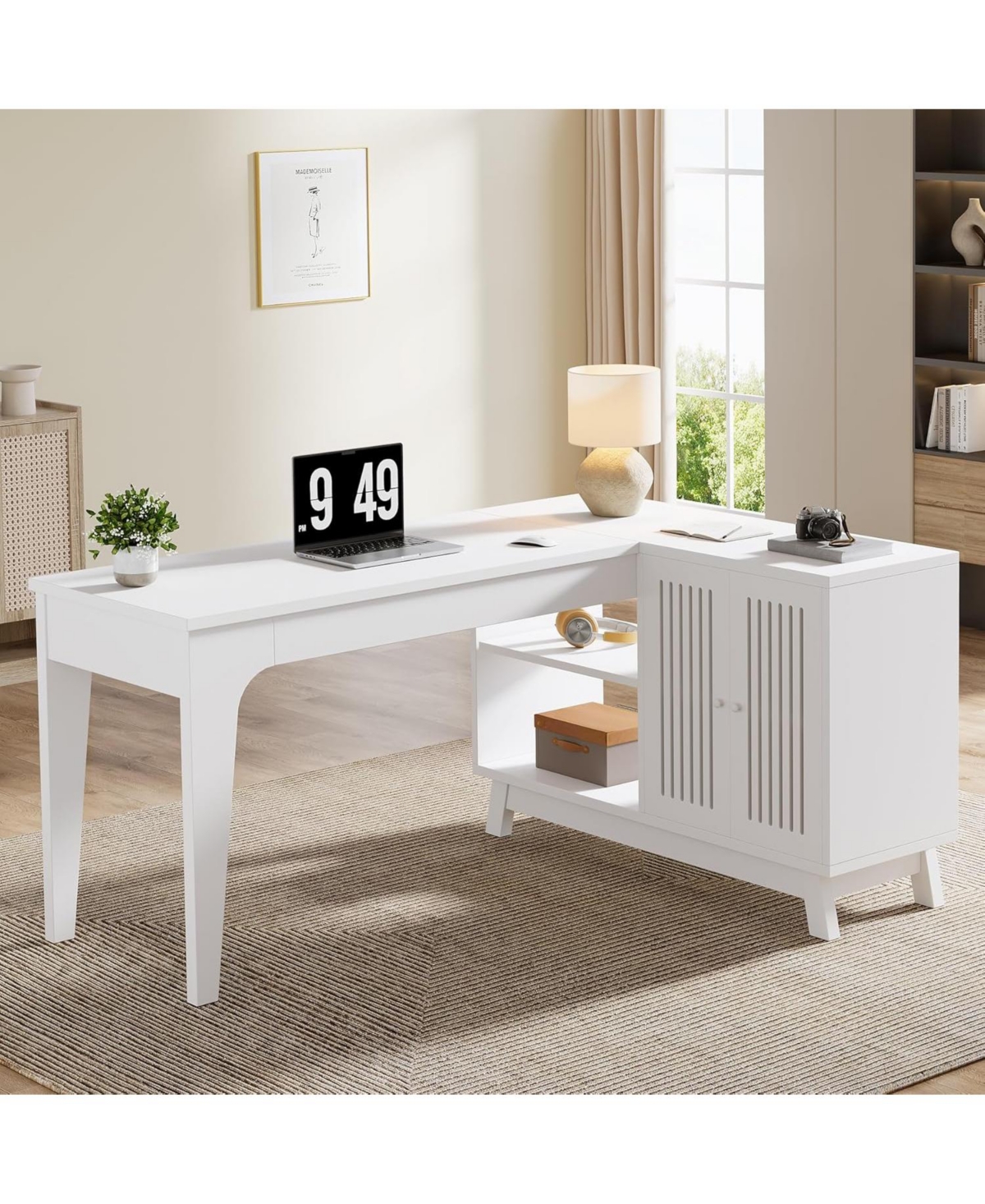 Click here for Tribesigns L-Shaped Desk with Storage Cabinet  57-... prices