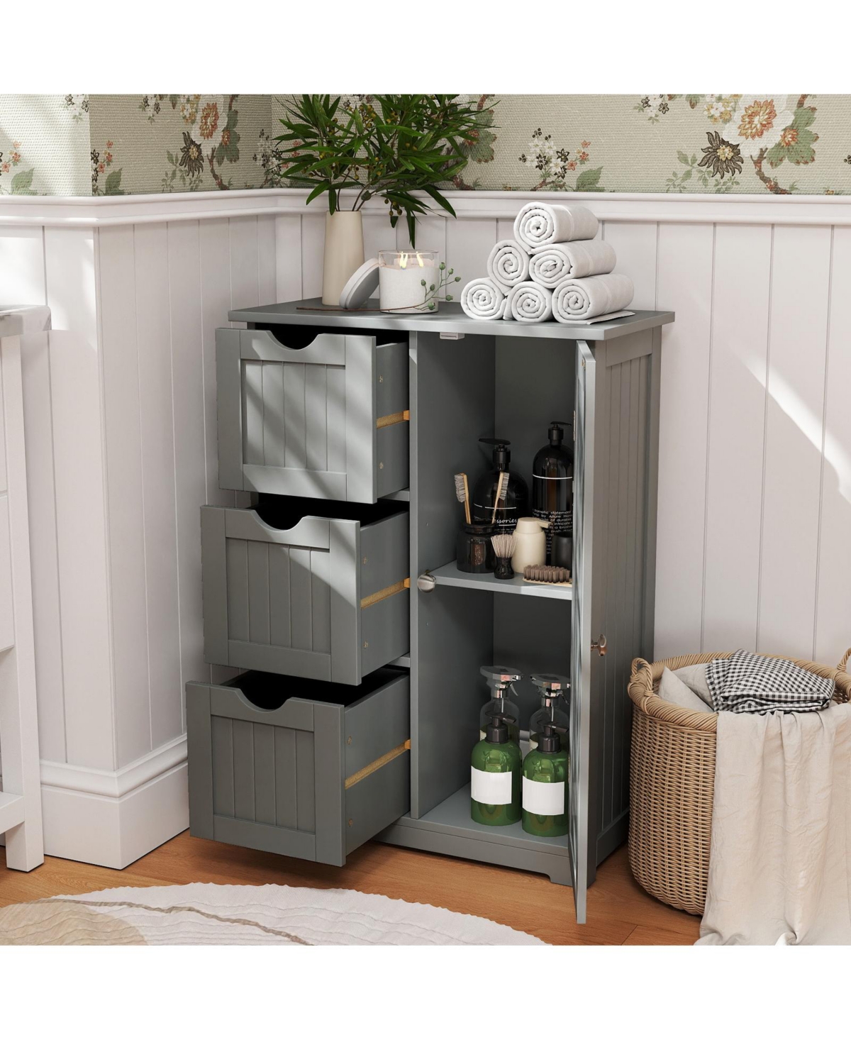 Click here for sumyeg Bathroom Floor Side Storage Cabinet with 3... prices