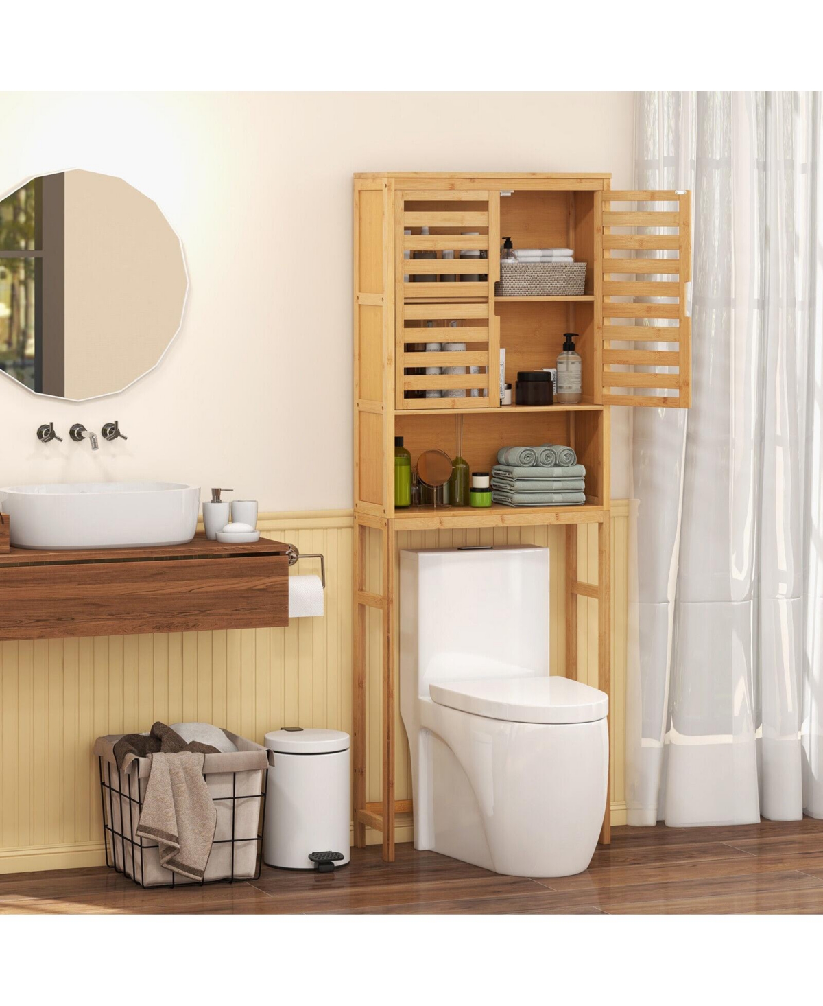 Click here for sumyeg Bamboo Over The bath fixture Bathroom Stora... prices