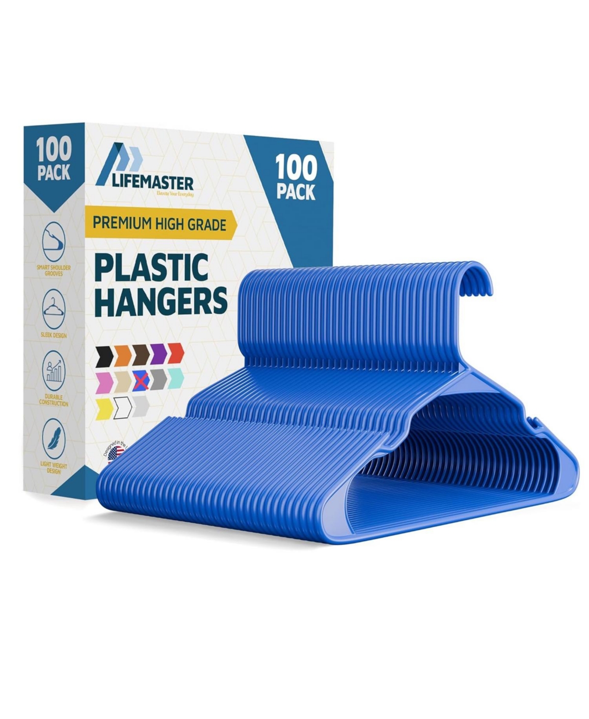 Click here for Lifemaster heavy-duty plastic hangers with non-sli... prices