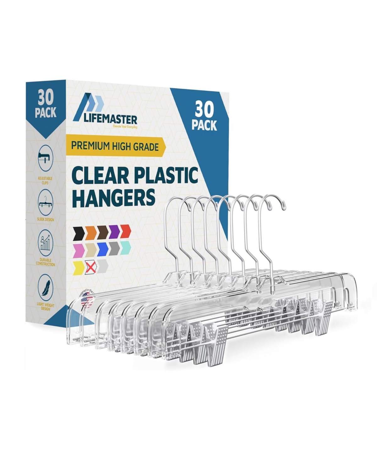 Click here for LifeMaster Clear Plastic Hangers - 30 pcs  14 Anti... prices