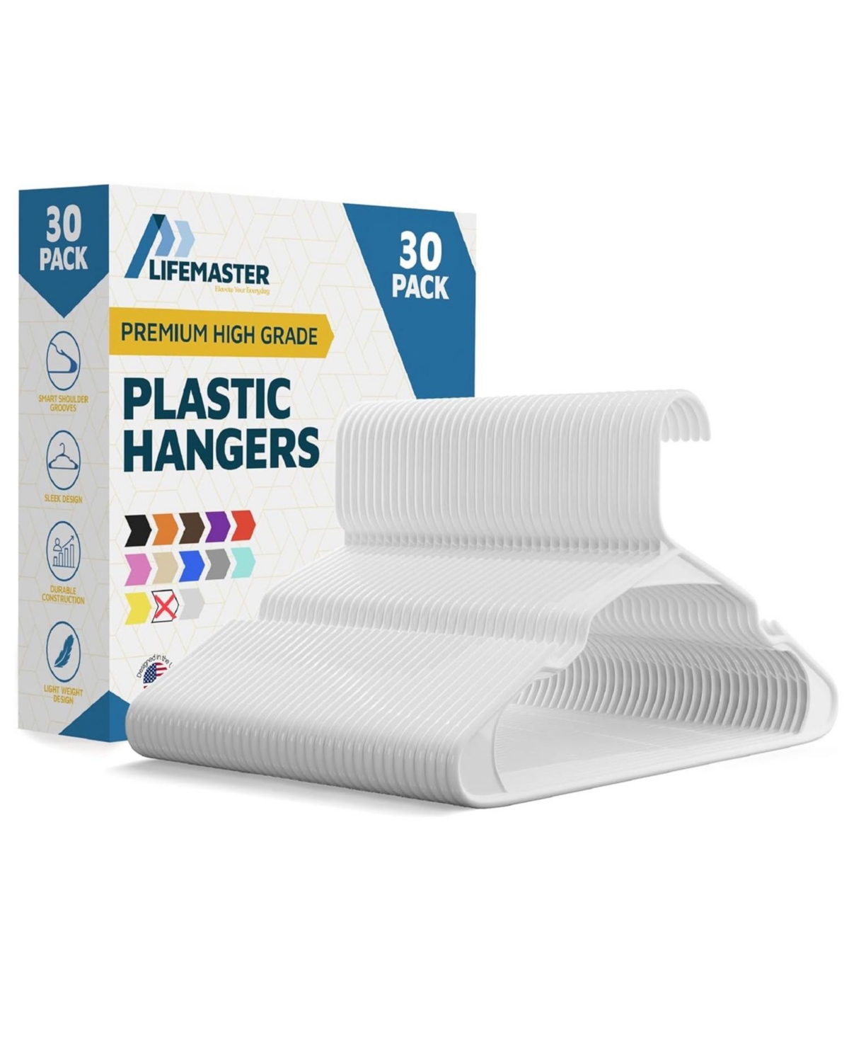 Click here for Lifemaster Plastic Clothes Hanger Set - 30 Pieces... prices