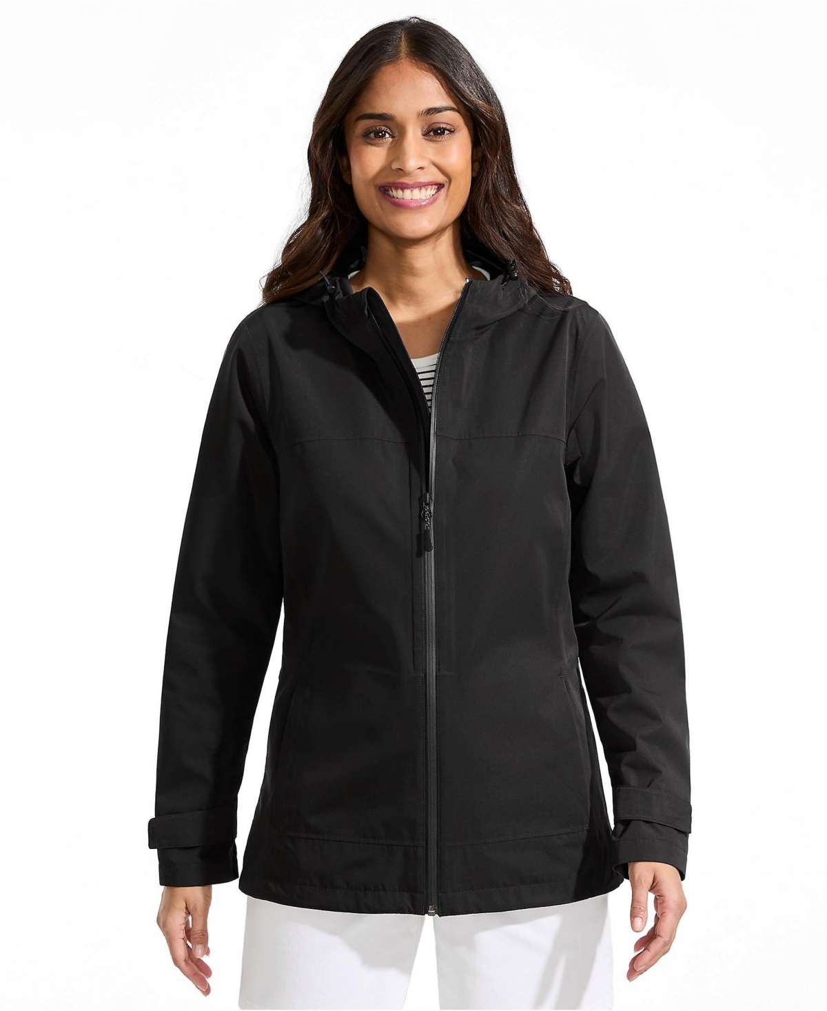 Click here for Lands End Womens Rain Jacket - Black prices