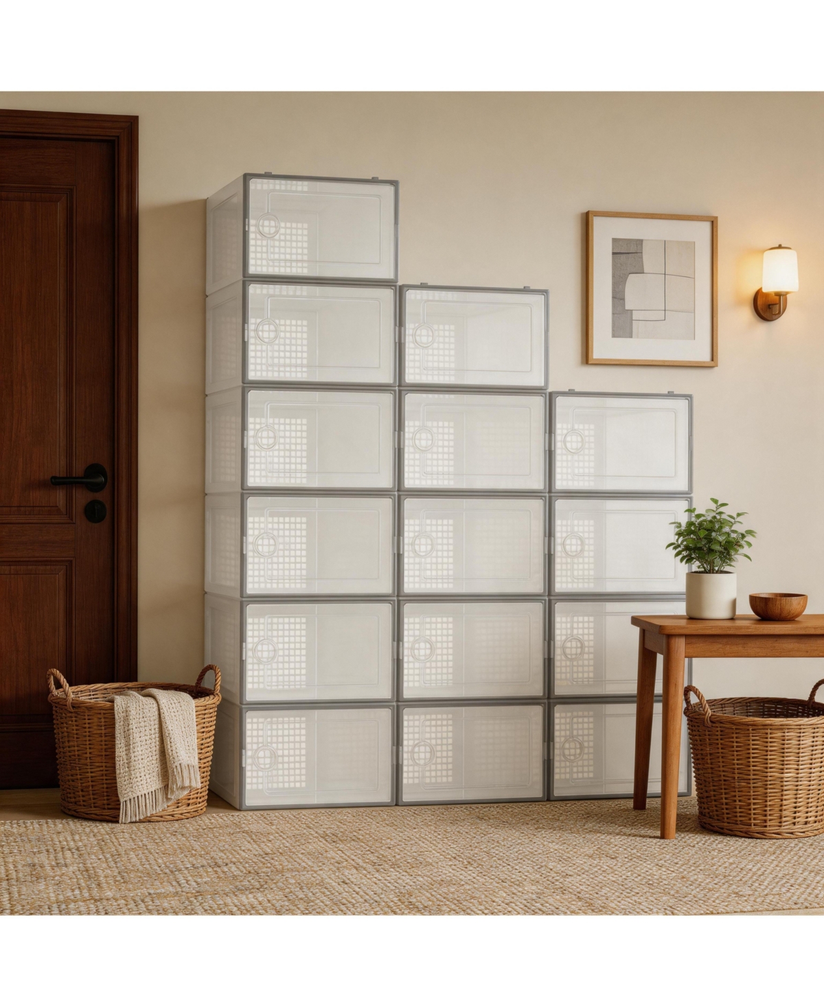 Click here for homfan 15Pieces Clear Collapsible Shoe Storage Box... prices