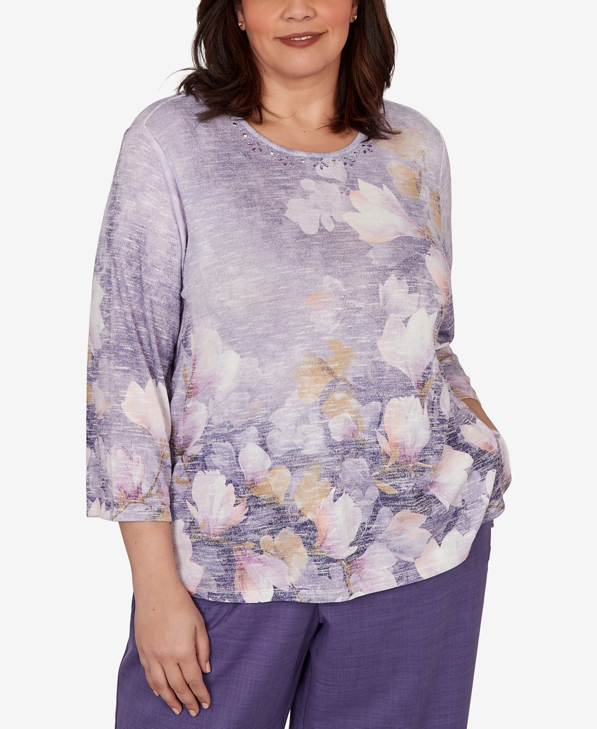 Click here for Alfred Dunner Plus Size Grand Bazaar Amethyst Flor... prices