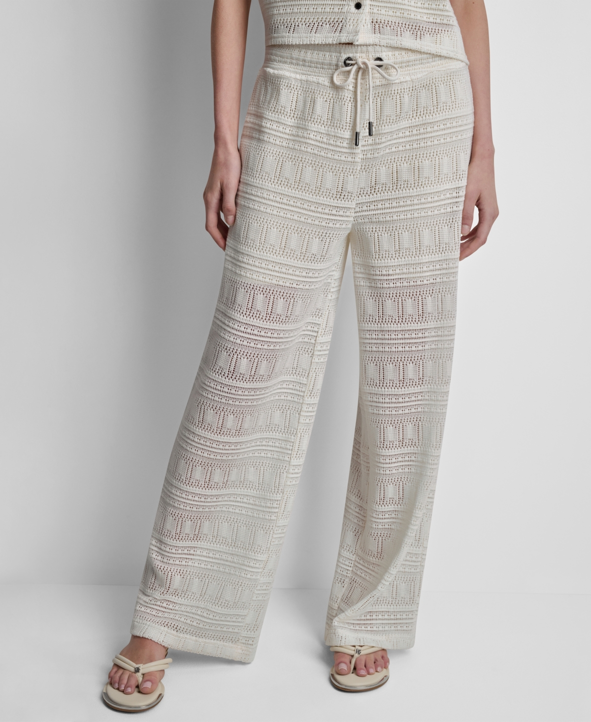 Click here for Dkny Womens Straight-Leg Drawstring Pants - Coconu... prices