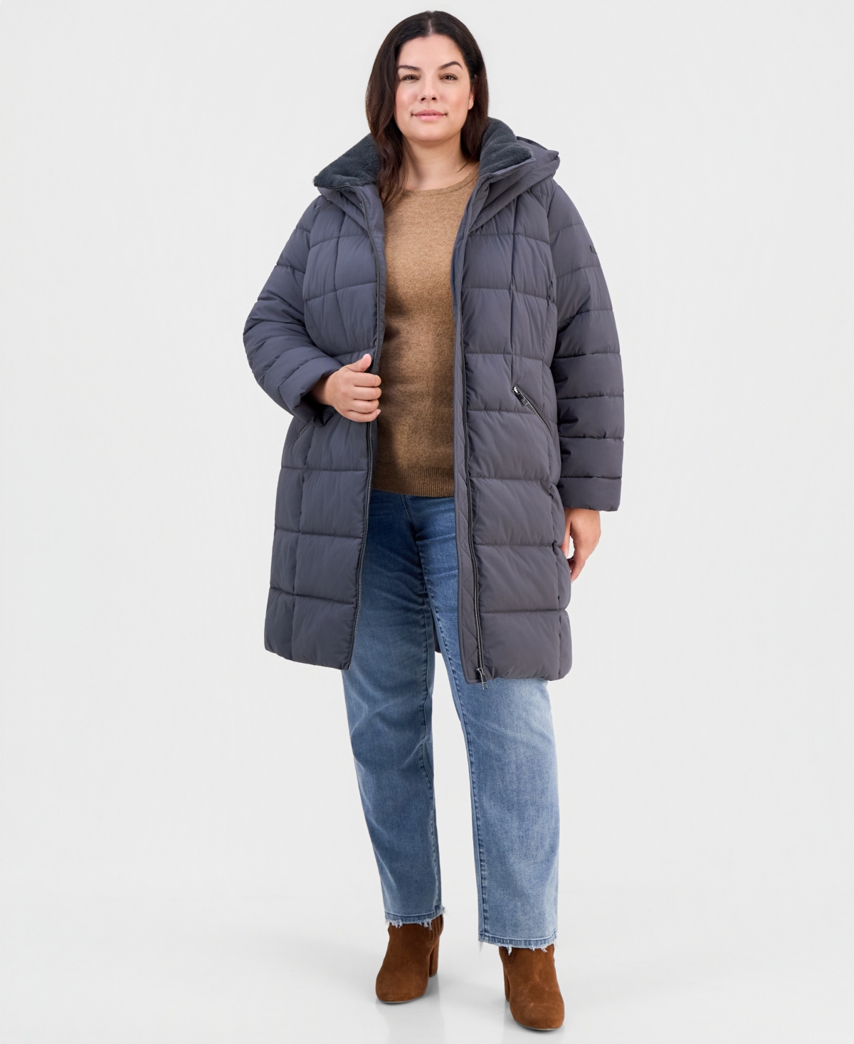 Click here for Calvin Klein Plus Size Hooded Puffer Coat  Created... prices