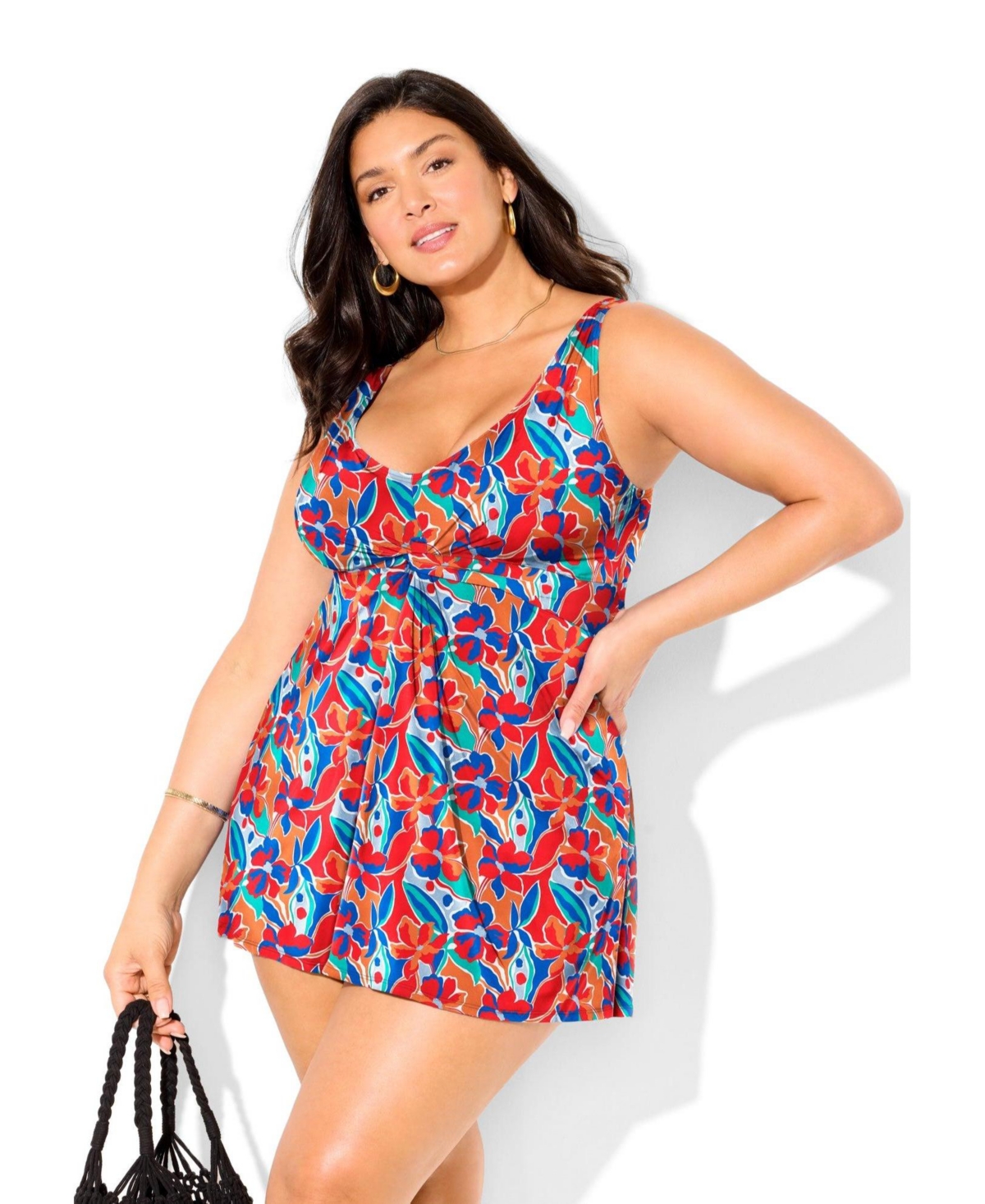 Click here for Swimsuits for All Womens Twist Front V-Neck Swimdr... prices
