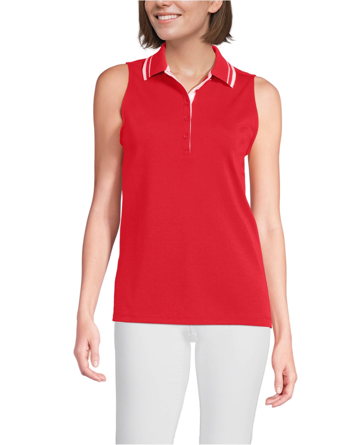 Click here for Lands End Womens Supima Cotton Polo - Compass red/... prices