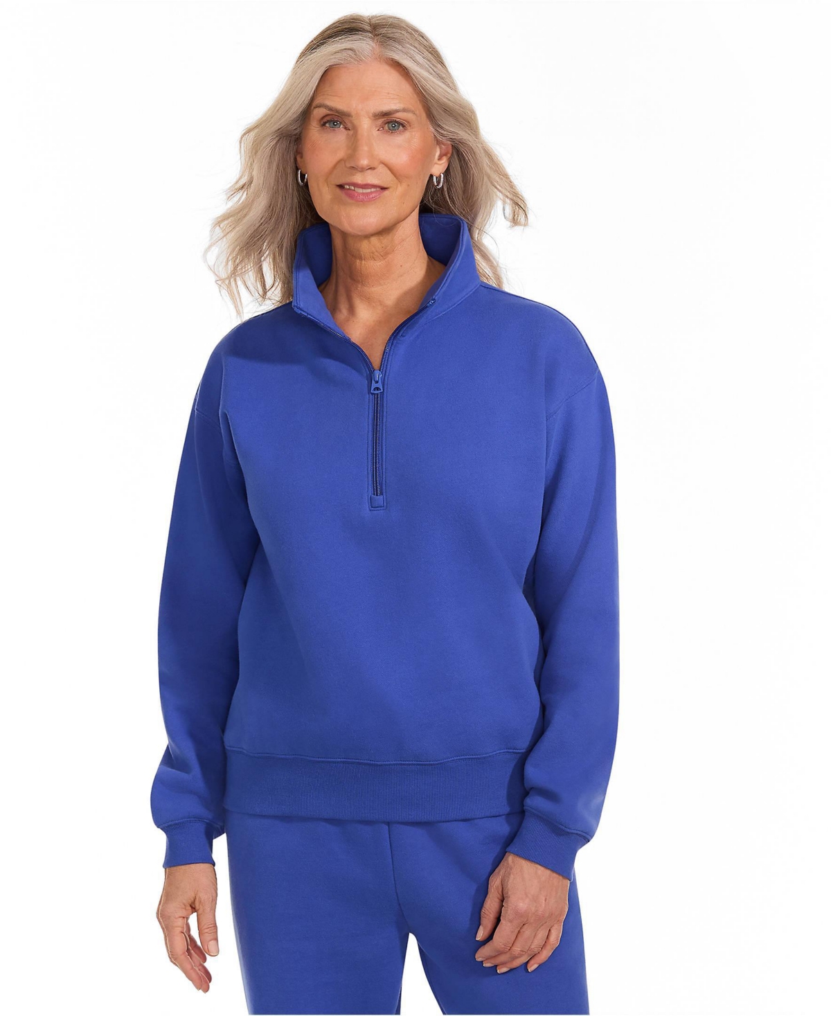 Click here for Lands End Womens Serious Sweats Relaxed Quarter Zi... prices
