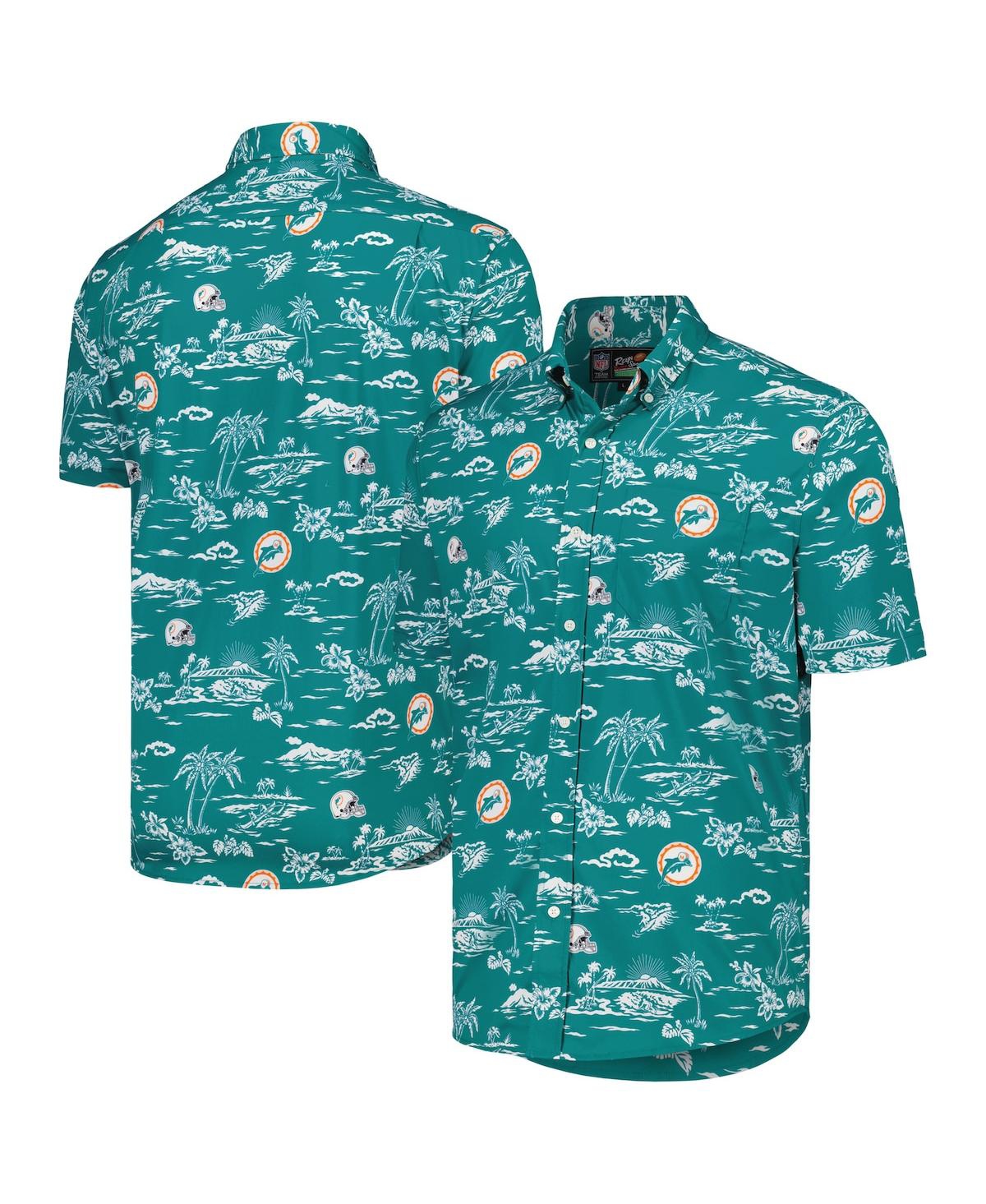 Click here for Reyn Spooner Mens Aqua Miami Dolphins Throwback Ke... prices