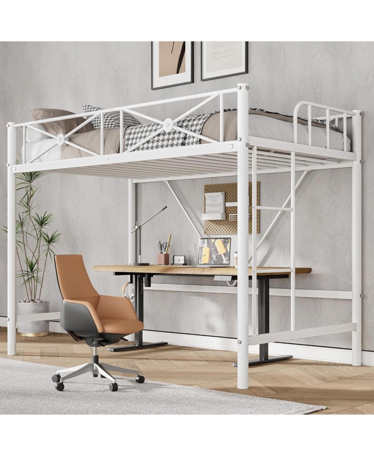 Click here for gaomon Metal Loft Bed   Modern Heavy Duty Loftbeds... prices