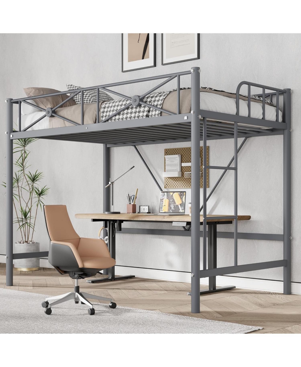 Click here for gaomon Metal Loft Bed   Modern Heavy Duty Loftbeds... prices