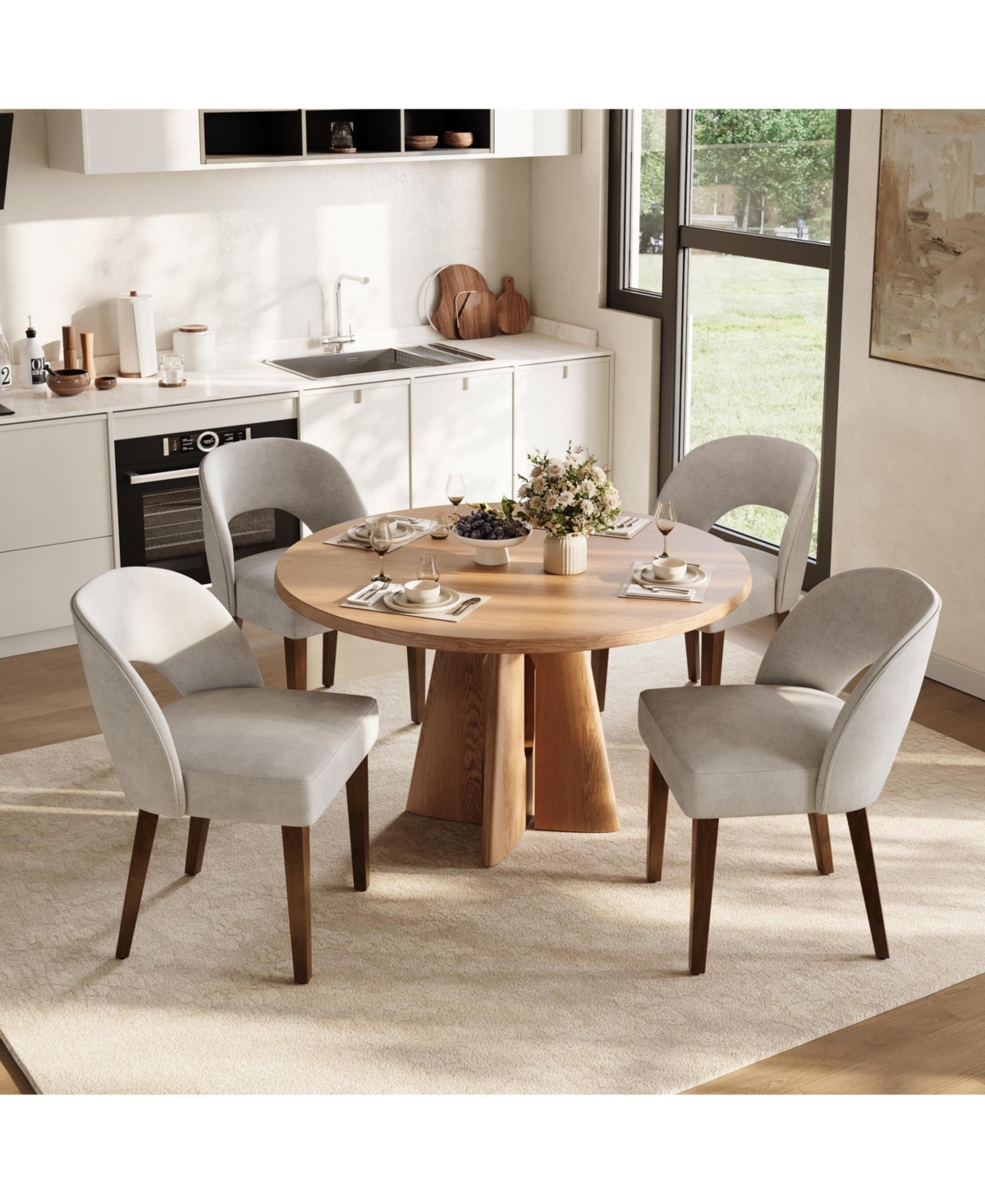 Click here for homfan Modern 4-Piece Dining Chair Set - Elegant a... prices