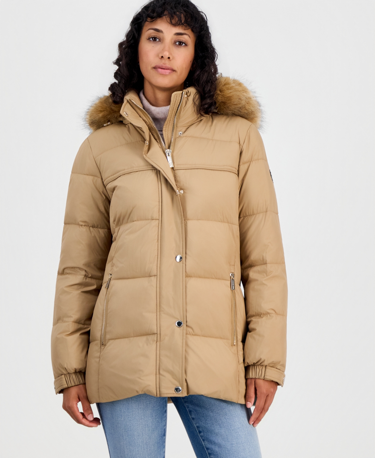 Click here for Michael Kors Faux Fur Trim Hooded Short Puffer Coa... prices