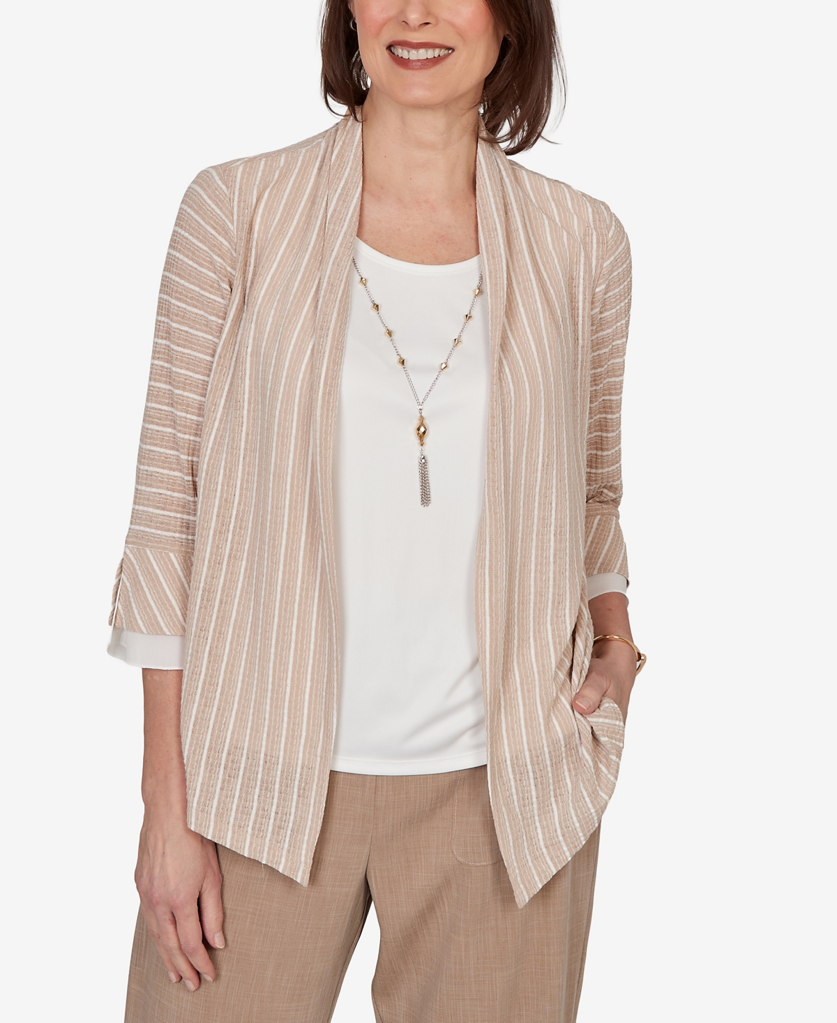Click here for Alfred Dunner Petite Grand Bazaar Vertical Stripe... prices