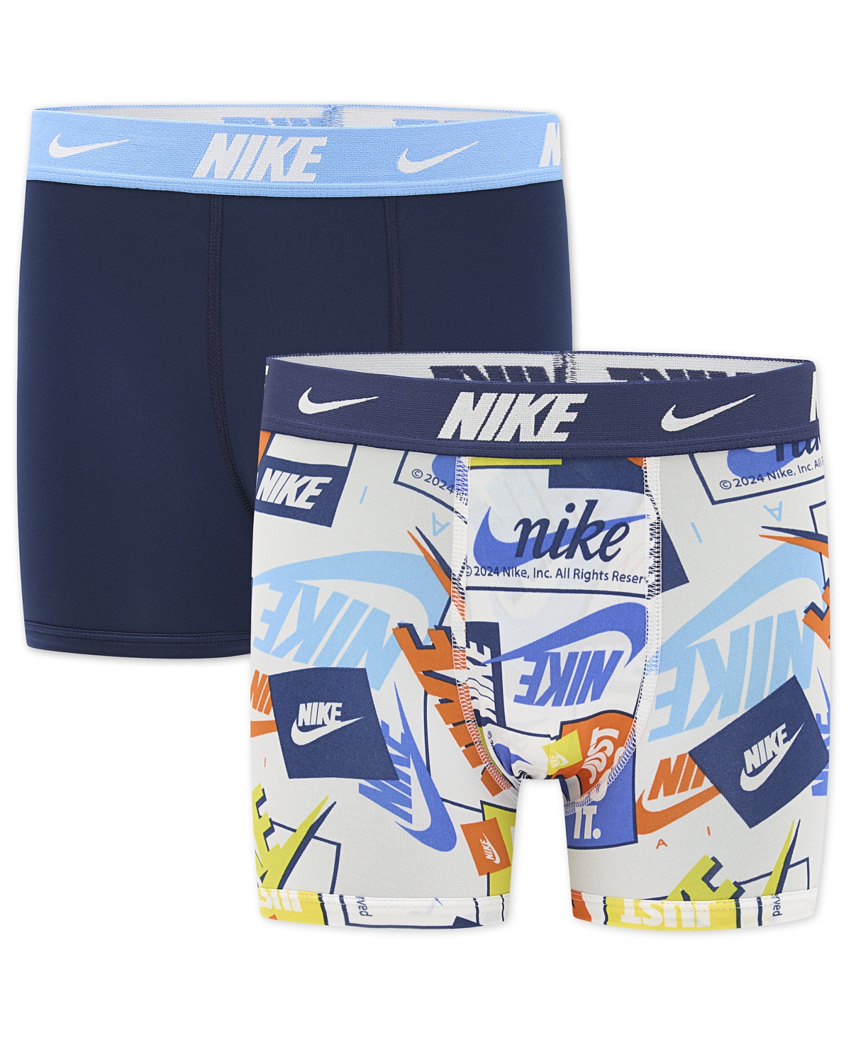 Click here for Nike Boys 8-20 Printed Boxer Briefs  2-Pack - Whit... prices