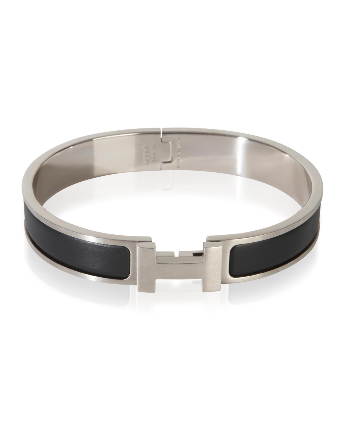 Click here for Pre-Owned Hermes Clic Hh In Noir Mat Bracelet - Pa... prices