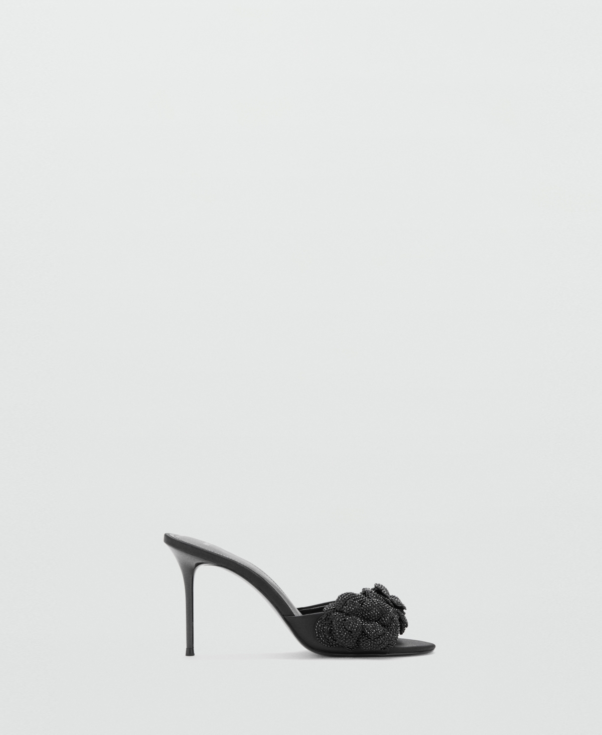 Click here for Mango Womens Flower Strap Sandals - Black prices