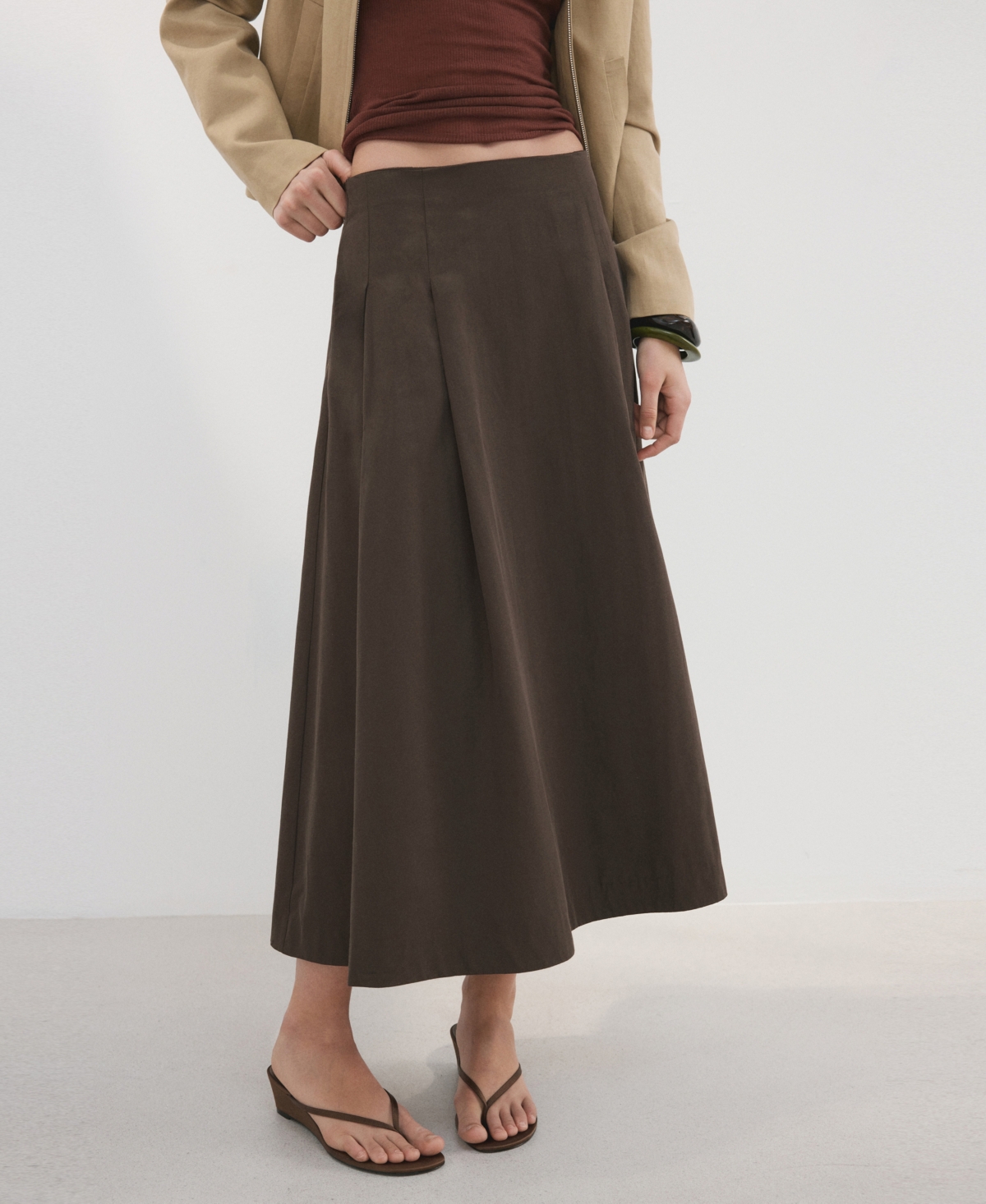Click here for Mango Womens Flared Midi-Skirt - Chocolate prices