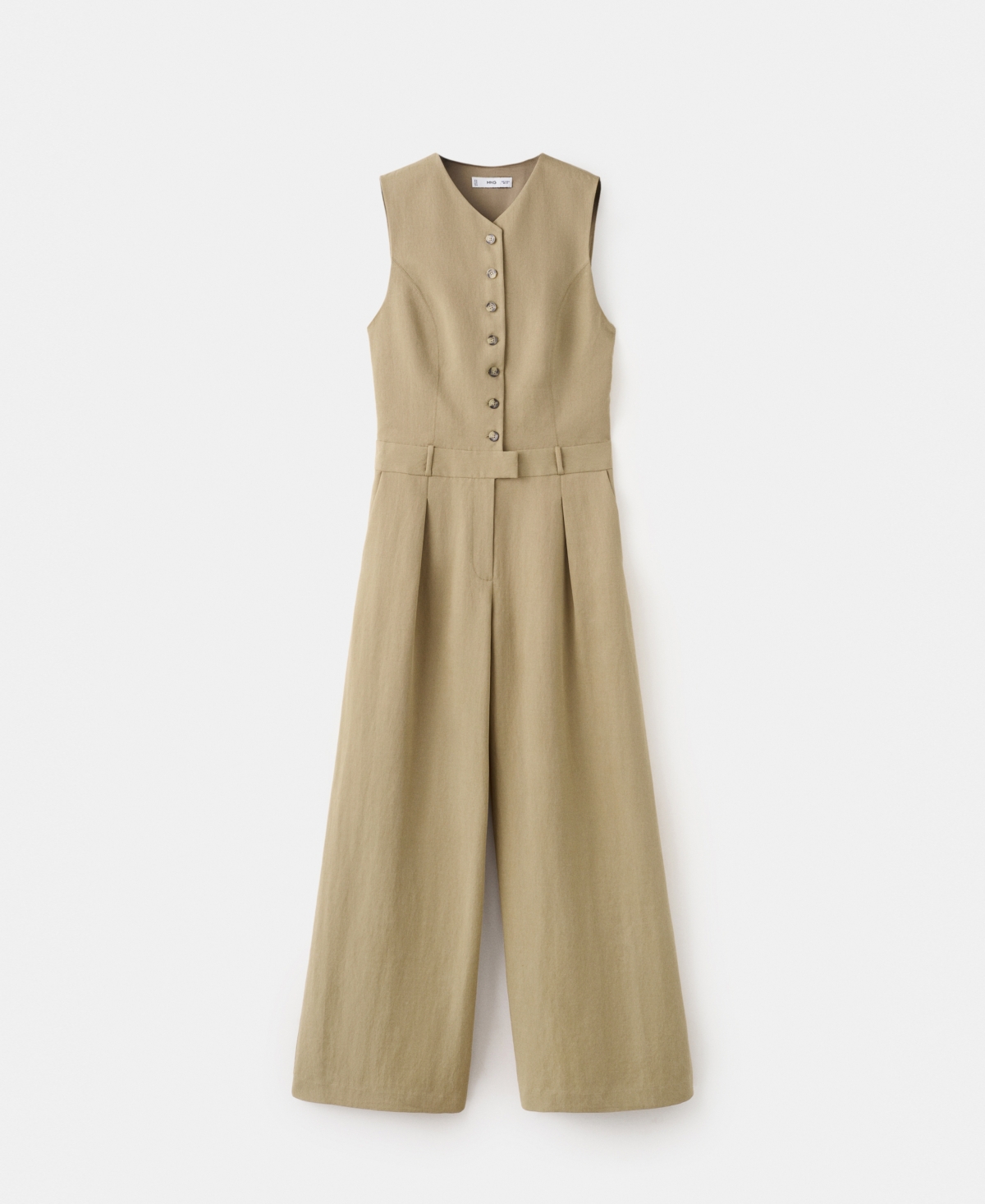 Click here for Mango Womens Lyocell Combined Jumpsuit - Khaki prices
