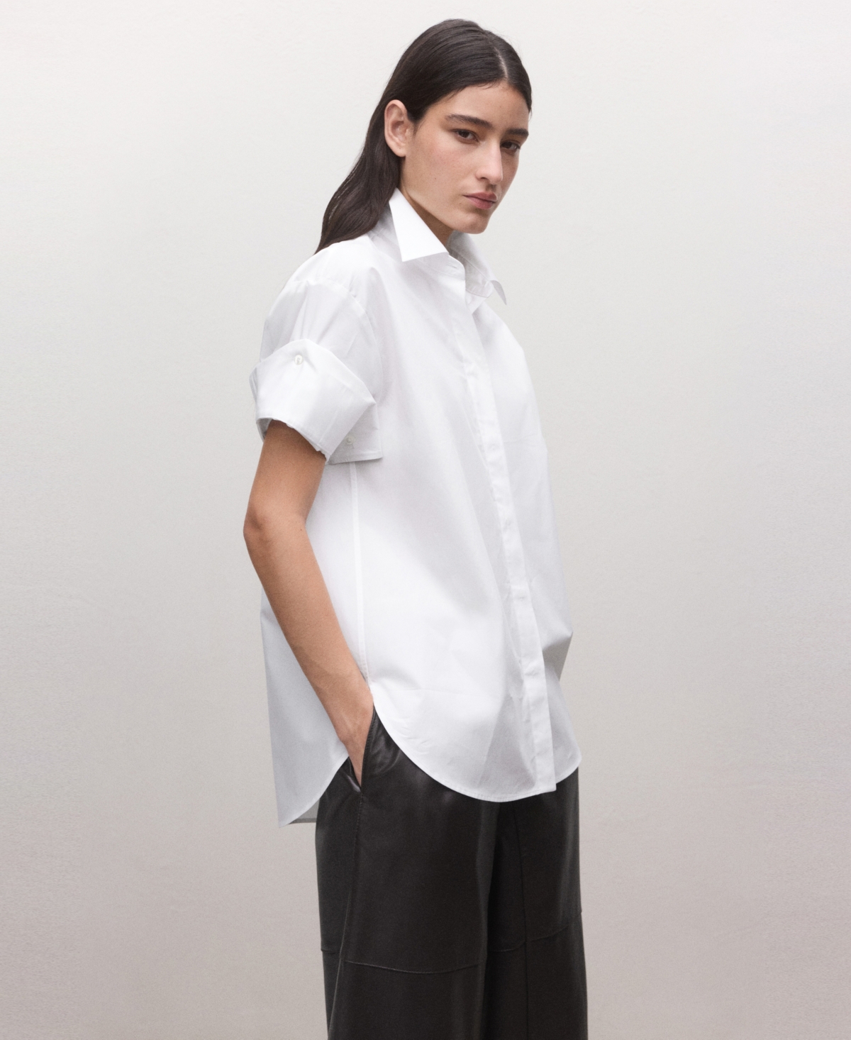 Click here for Mango Womens Three-Quarter-Sleeve Button-Down Shir... prices