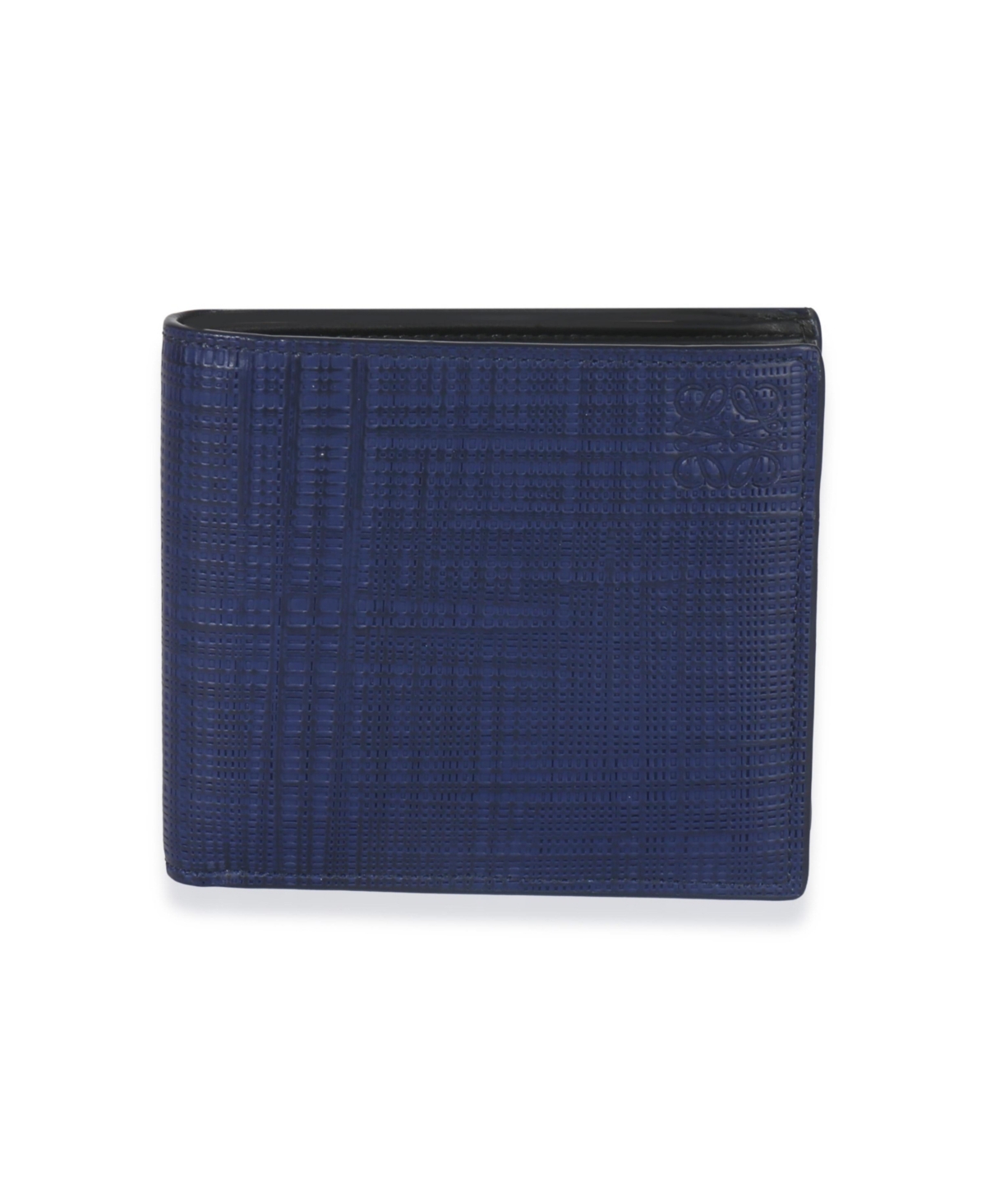 Click here for Pre-Owned Loewe Blue Calfskin Linen Anagram Bifold... prices