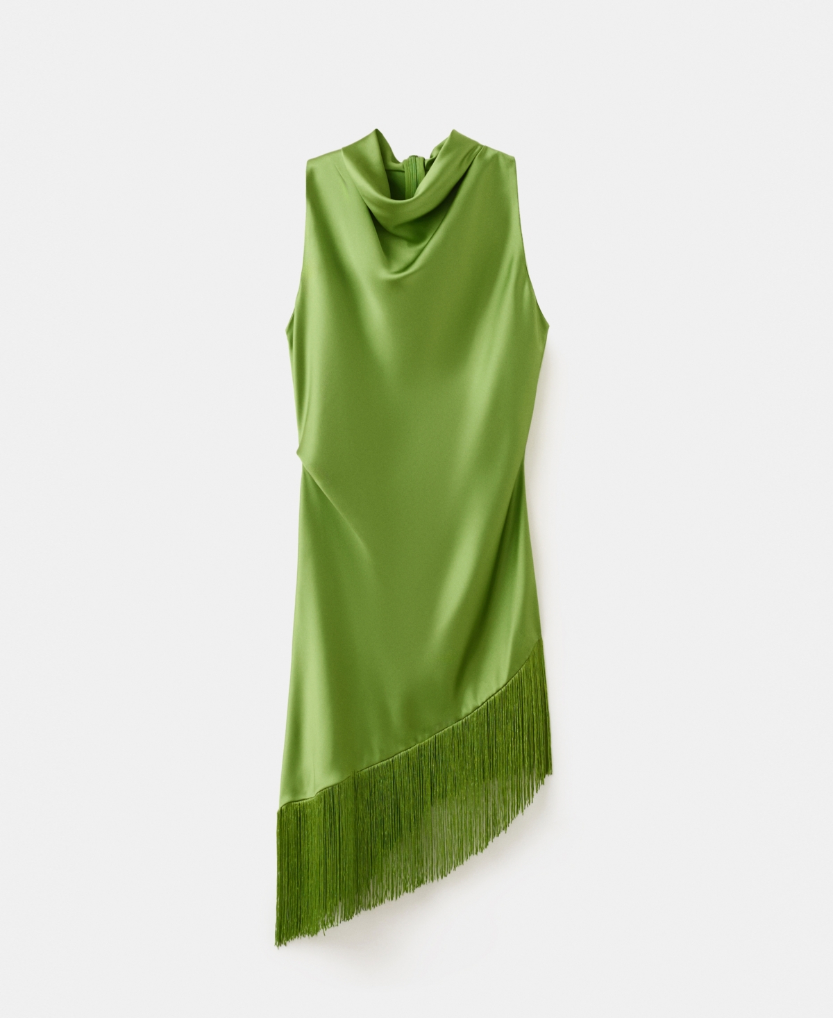 Click here for Mango Womens Asymmetrical Fringed Blouse - Green prices
