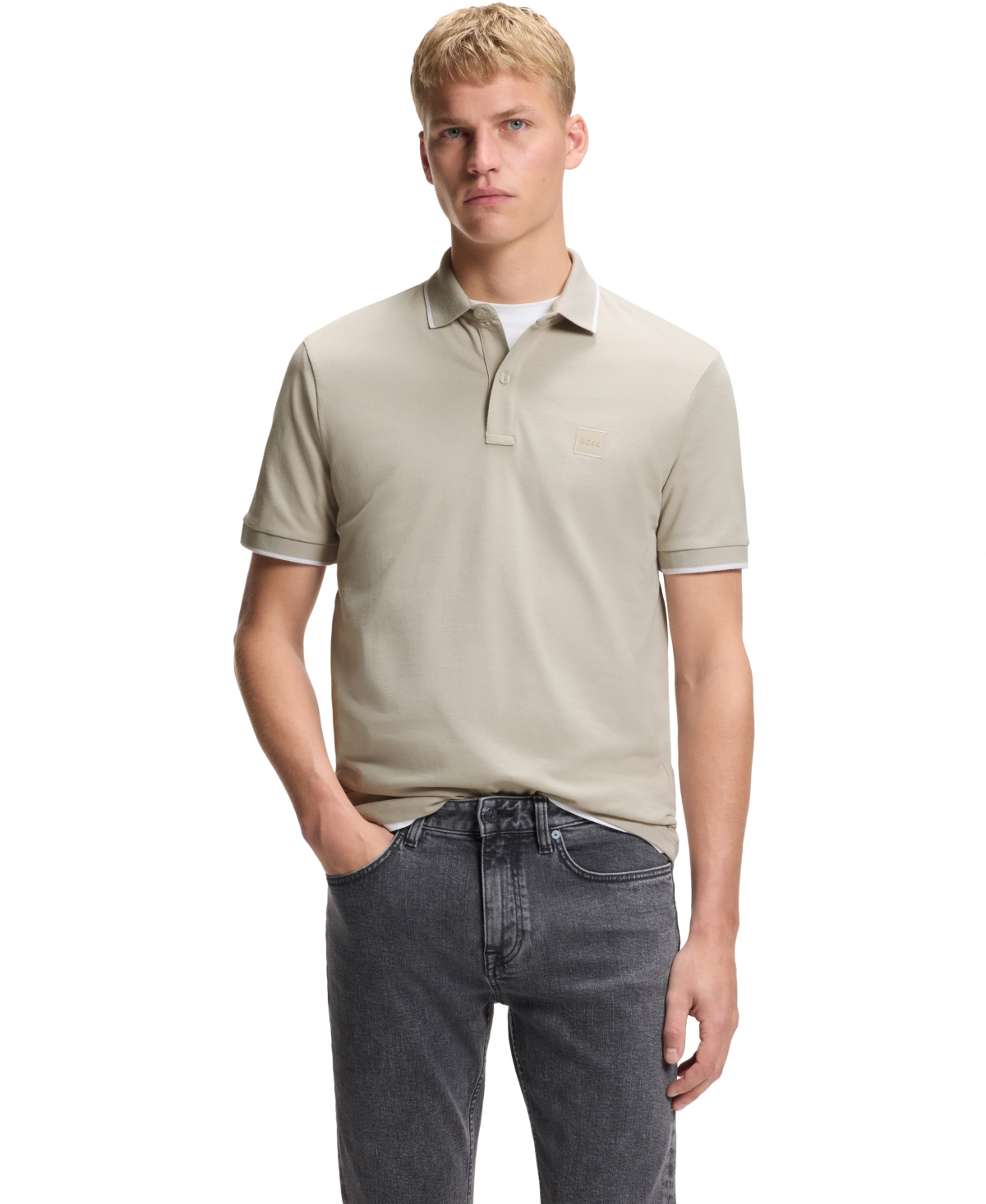 Click here for Boss by Hugo Boss Mens Slim-Fit Pique Polo - Open... prices