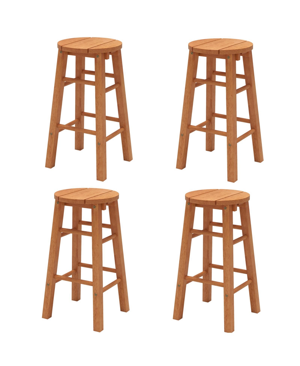 Click here for Gymax Set of 4 Outdoor Wood Bar Stools with Round... prices