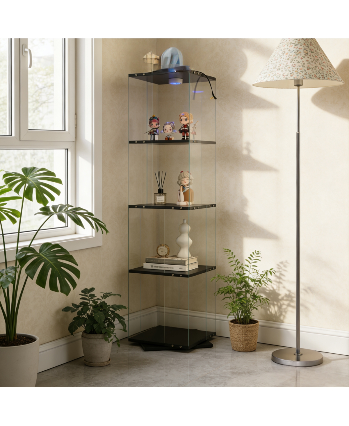 Click here for Streamdale Furniture 4-Tier Rotatable Tempered Gla... prices