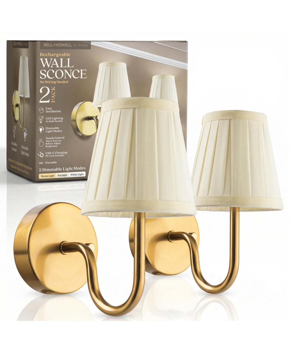 Click here for Bell + Howell Set of 2 Folded Pleat Shade Dimmable... prices