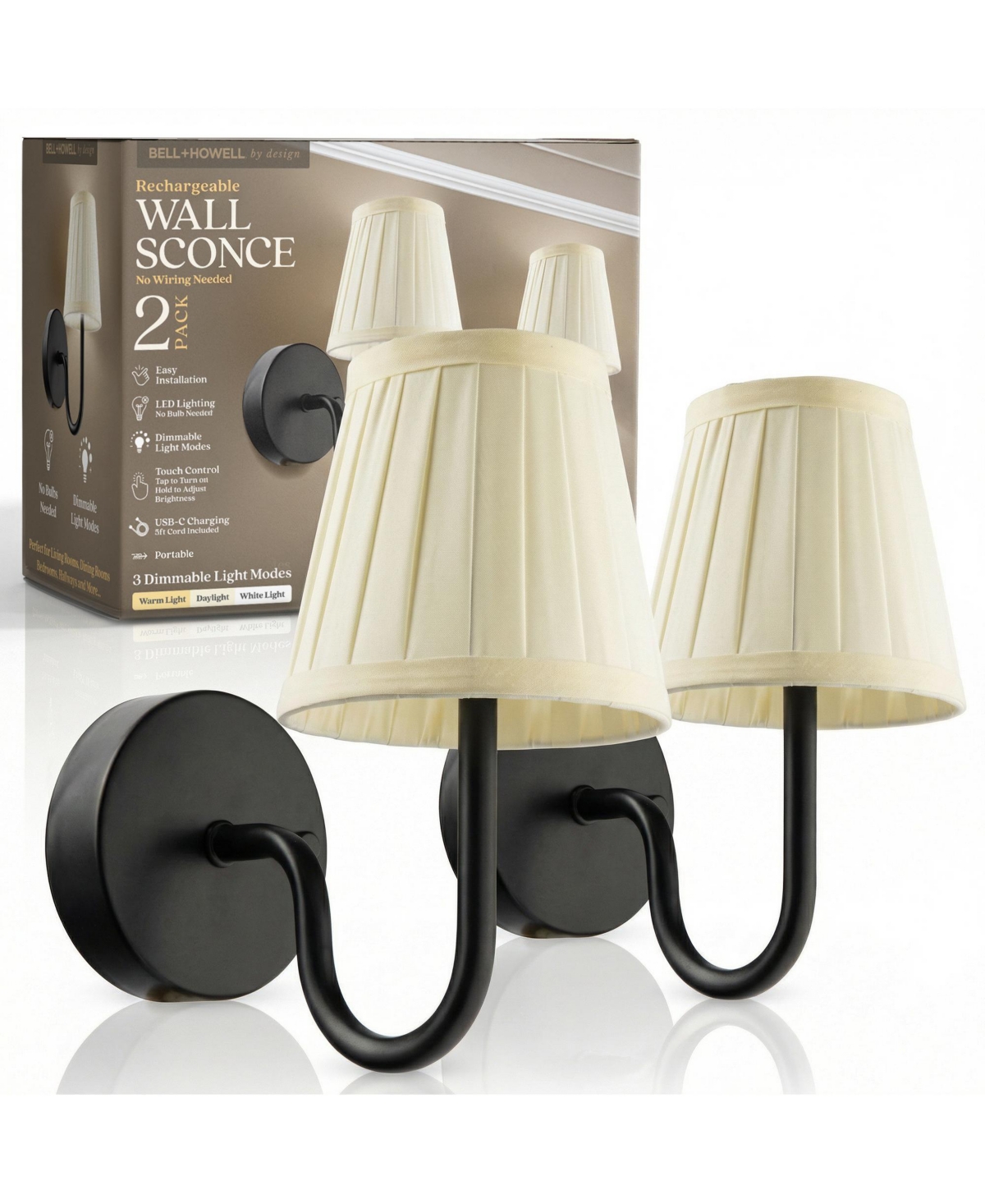 Click here for Bell + Howell Set of 2 Folded Pleat Shade Dimmable... prices