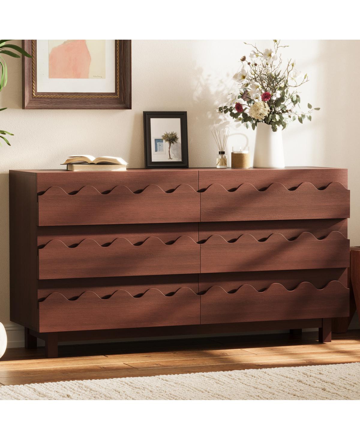 Click here for Streamdale Furniture 60 6-Drawer Wave Front Dresse... prices