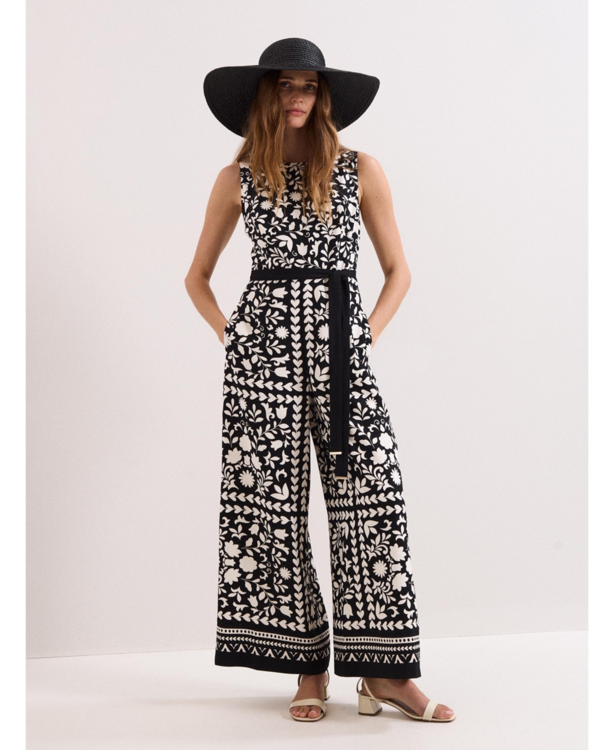 Click here for Phase Eight Womens Cyra Printed Jumpsuit - Black/i... prices
