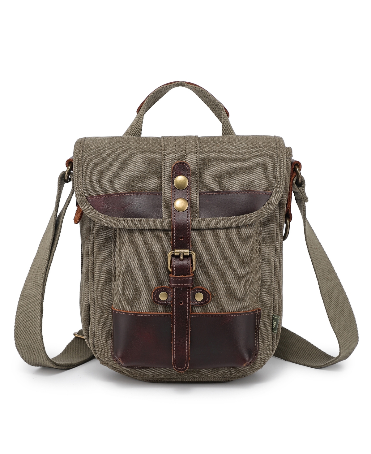 Click here for Tsd Brand Valley Trail Canvas Messenger Bag - Oliv... prices