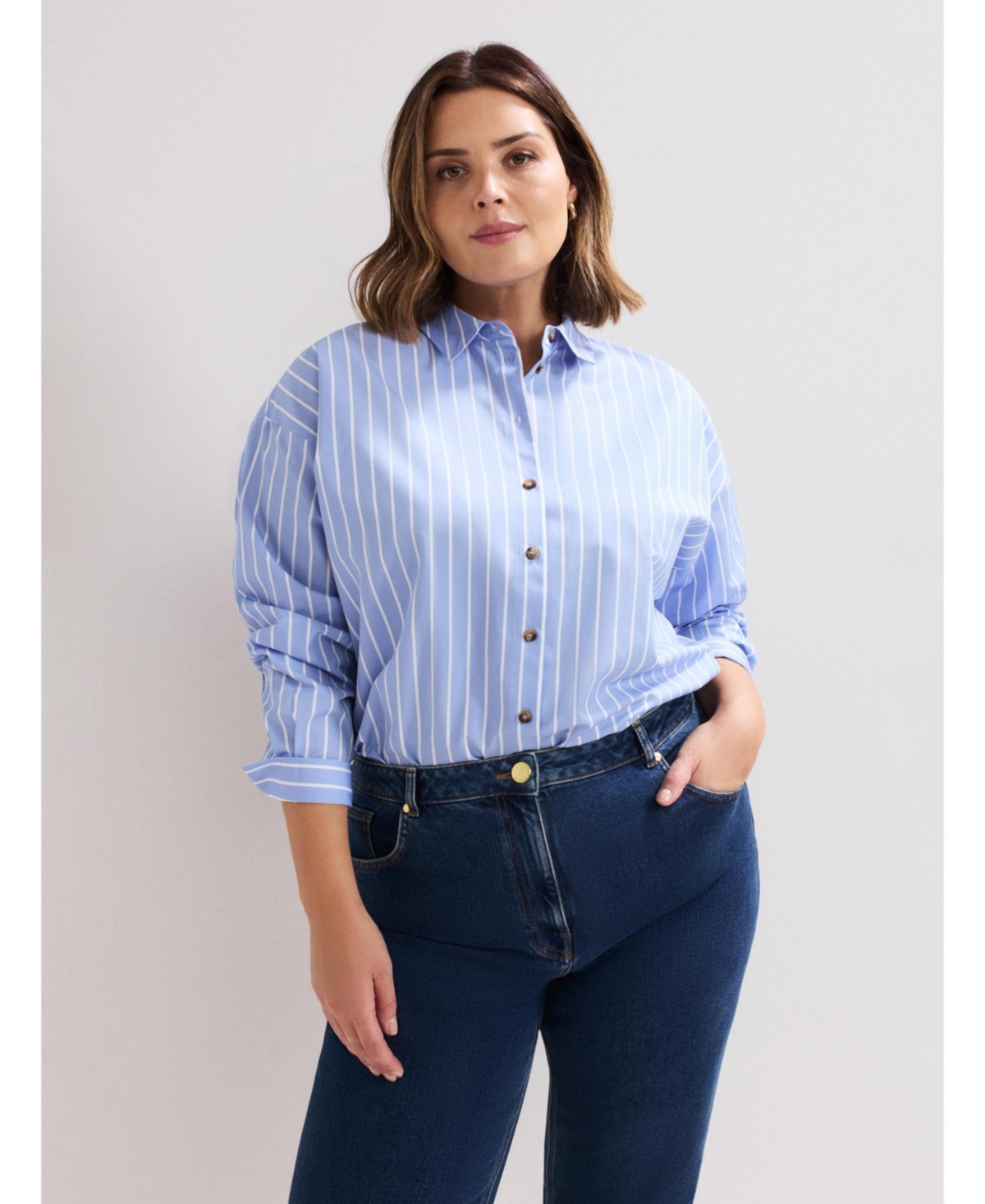 Click here for Phase Eight Womens Relaxed Stripe Shirt - Blue prices