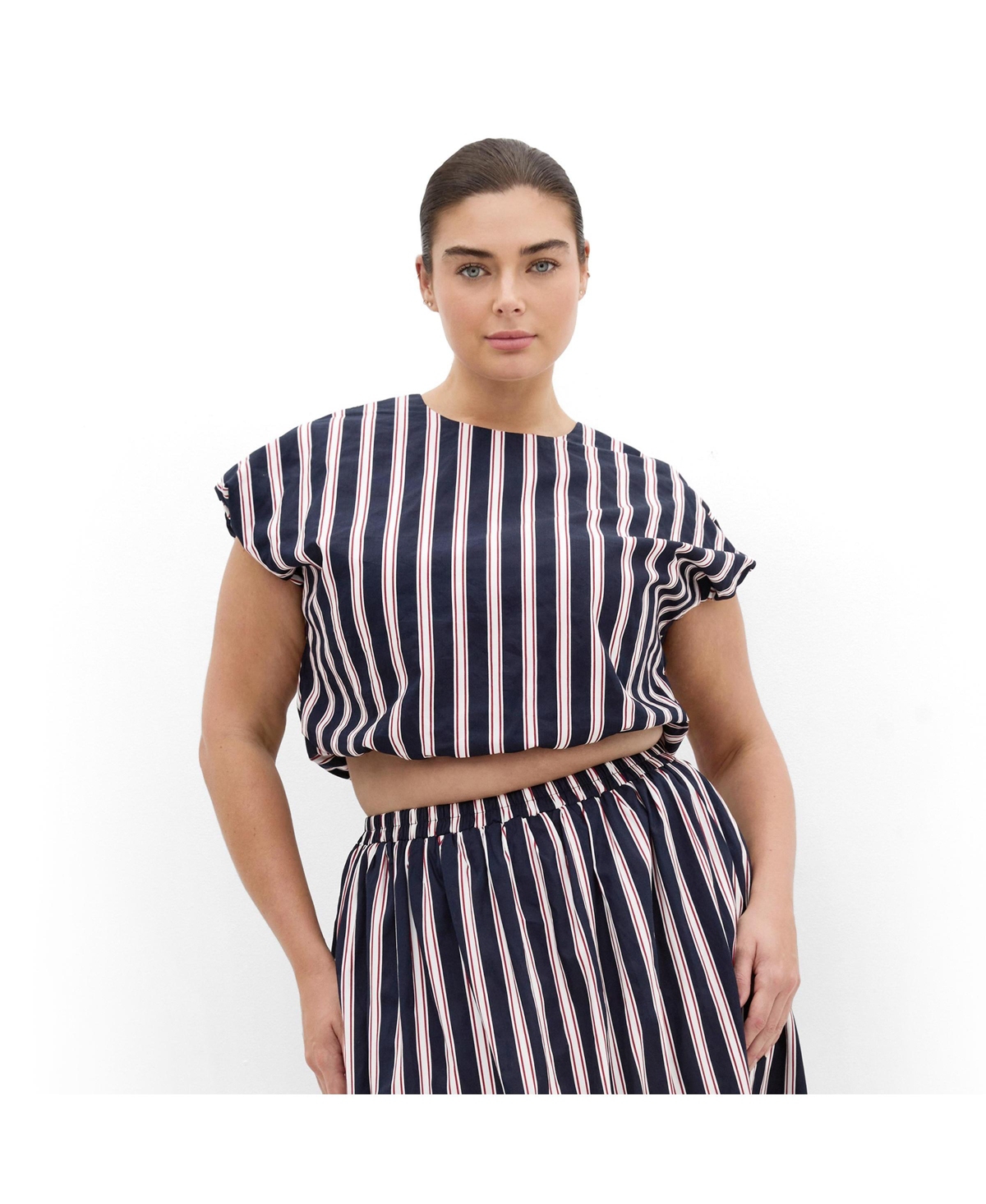 Click here for City Chic Womens Sarina Stripe Cotton Top - Navy s... prices