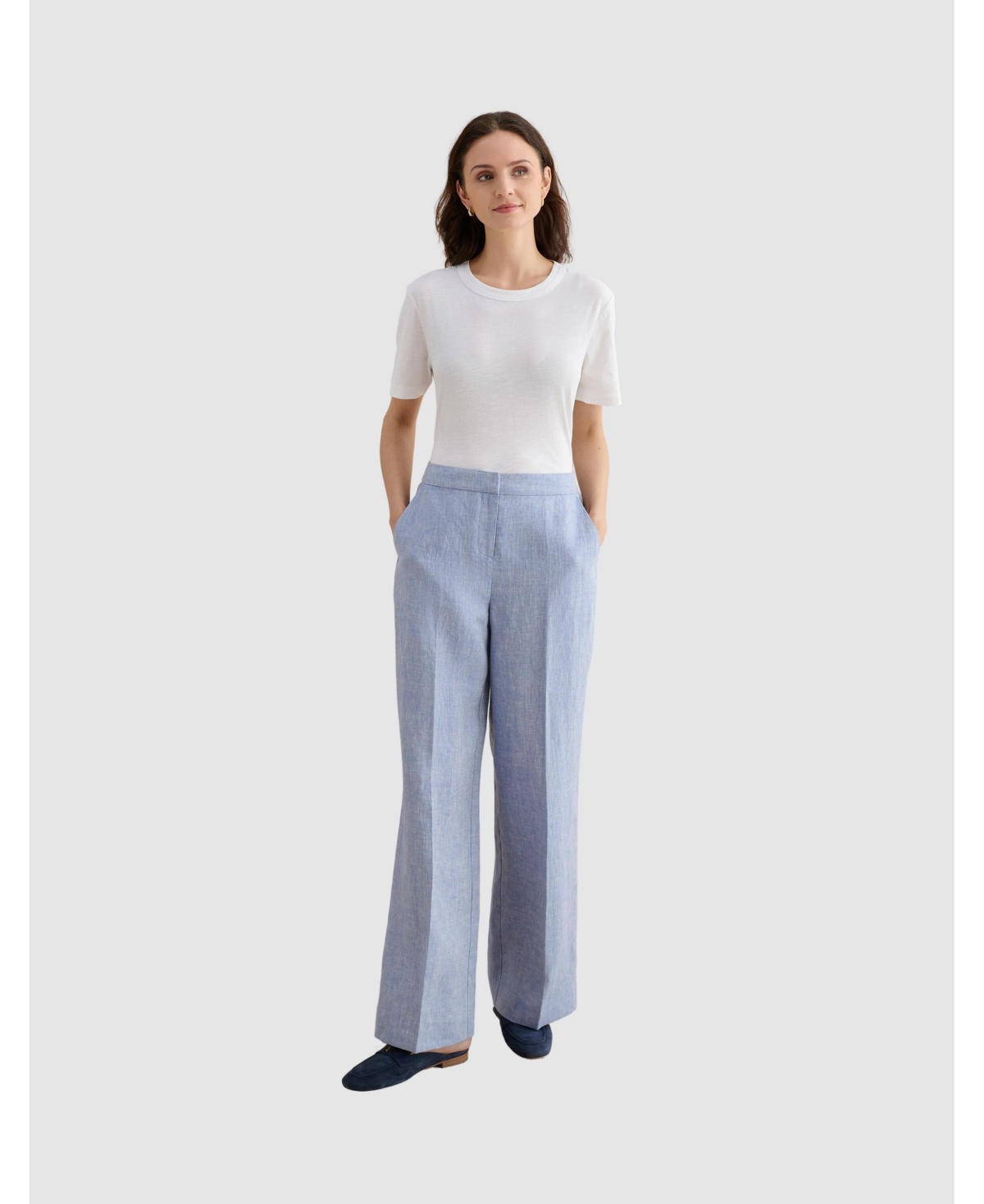 Click here for Hobbs London Womens Estella Mid-Rise Wide-Leg Line... prices