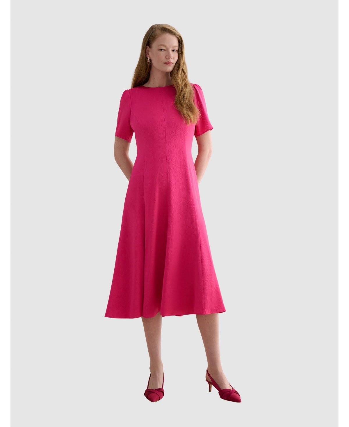 Click here for Hobbs London Womens Camille Satin Midi Dress - Bri... prices