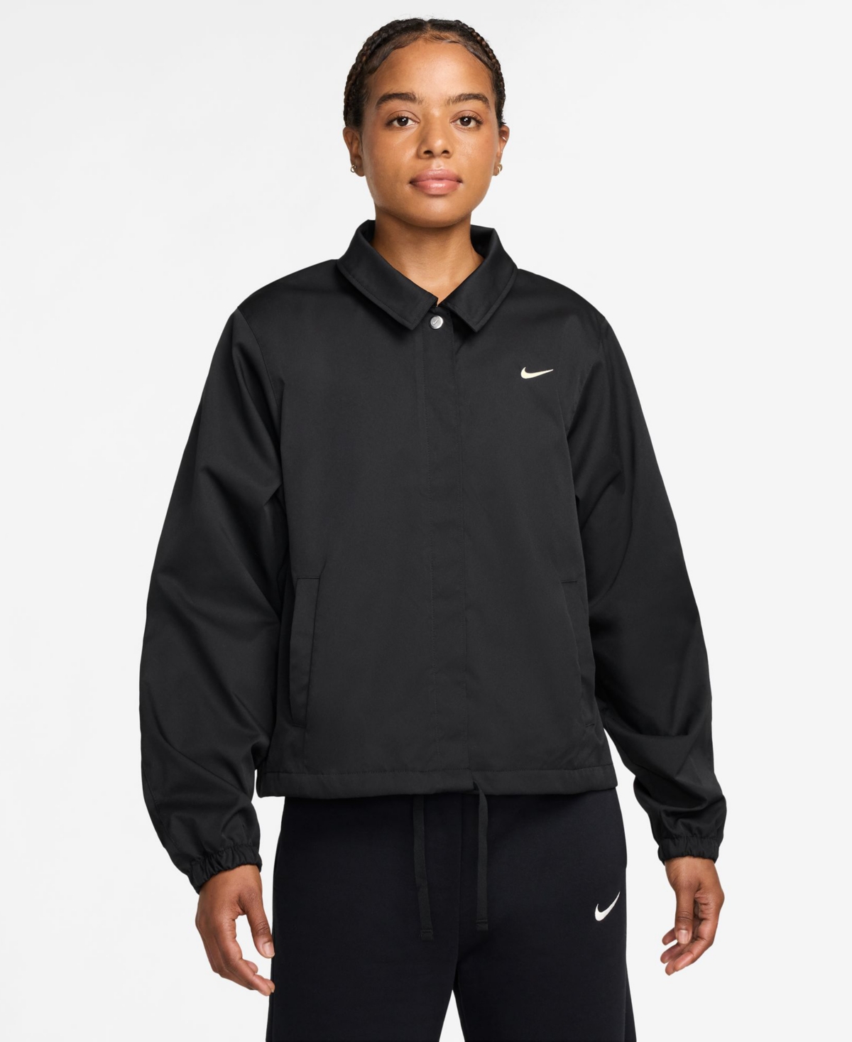 Click here for Nike Womens Essentials Coaches Jacket - Black/Sail prices
