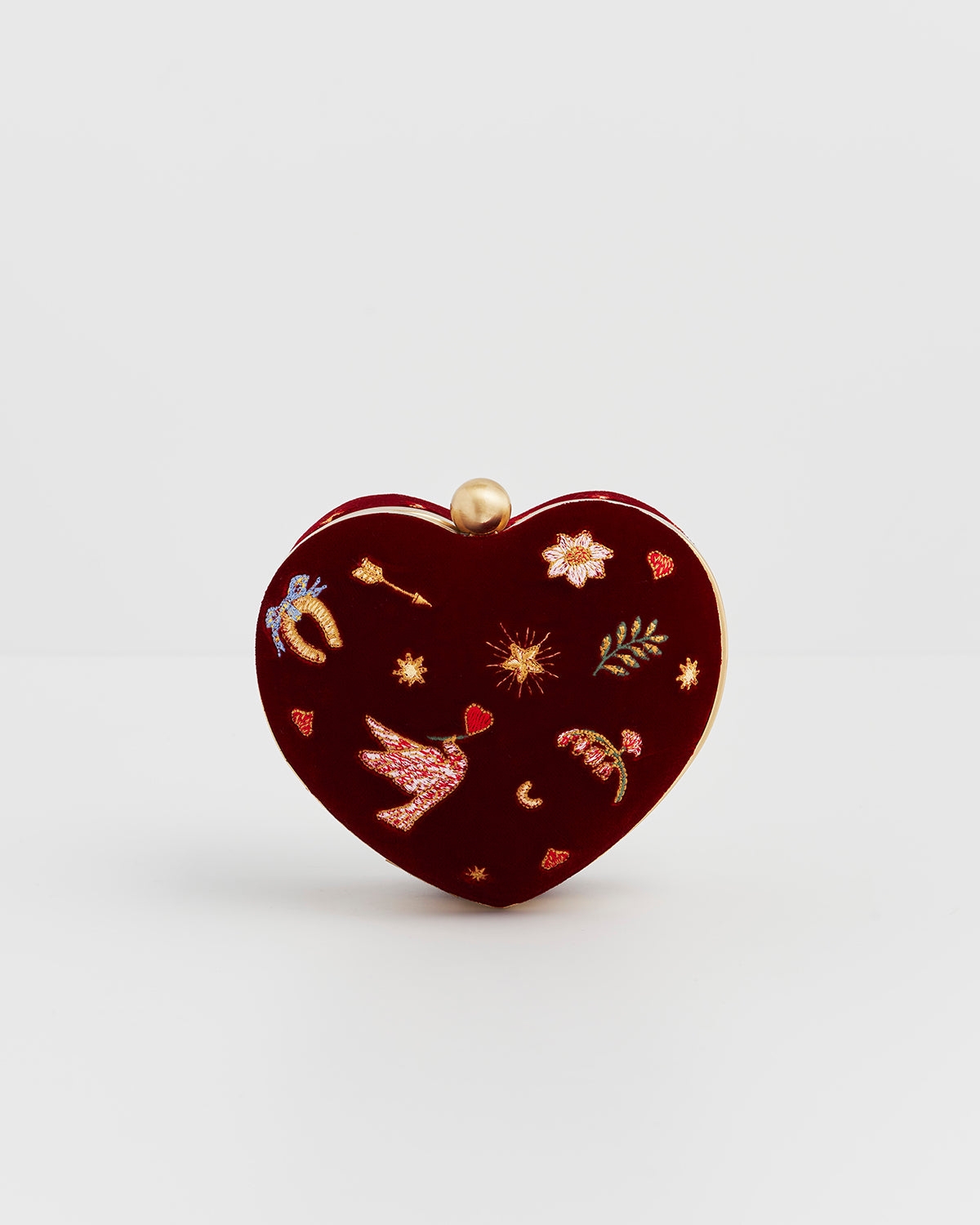 Click here for Fable England Womens Velvet Embroidered Heart Jewe... prices