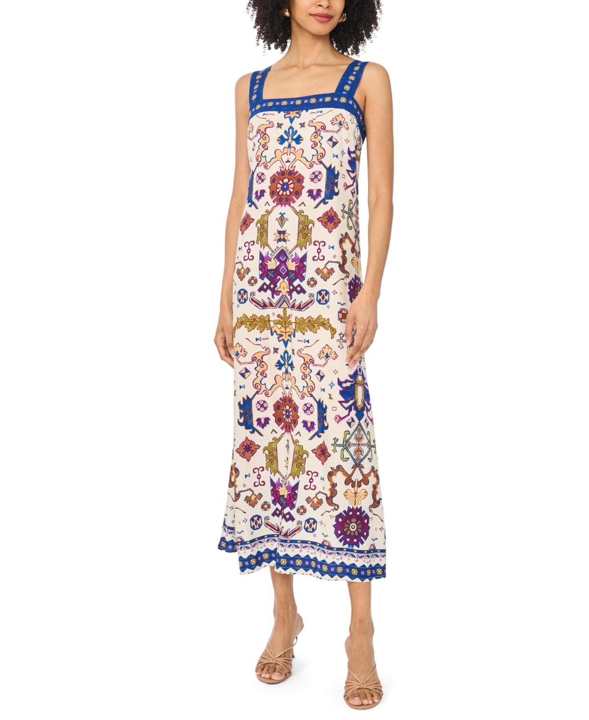 Click here for Vince Camuto Womens Printed Maxi Dress - New Ivory prices