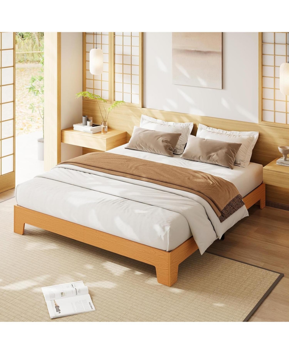 Click here for gaomon King Bed Frame  Wooden Platform Bed Frame... prices