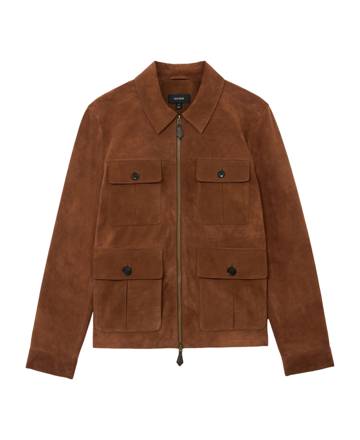 Click here for Reiss Mens Daventry Suede Four-Pocket Zip-Through... prices